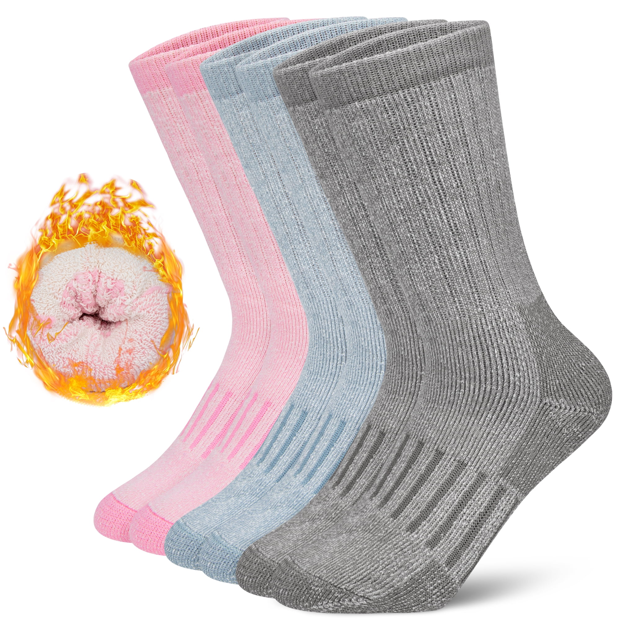 Loritta Womens Extra Thick Merino Wool Socks, Cozy Boot Long Thermal ...