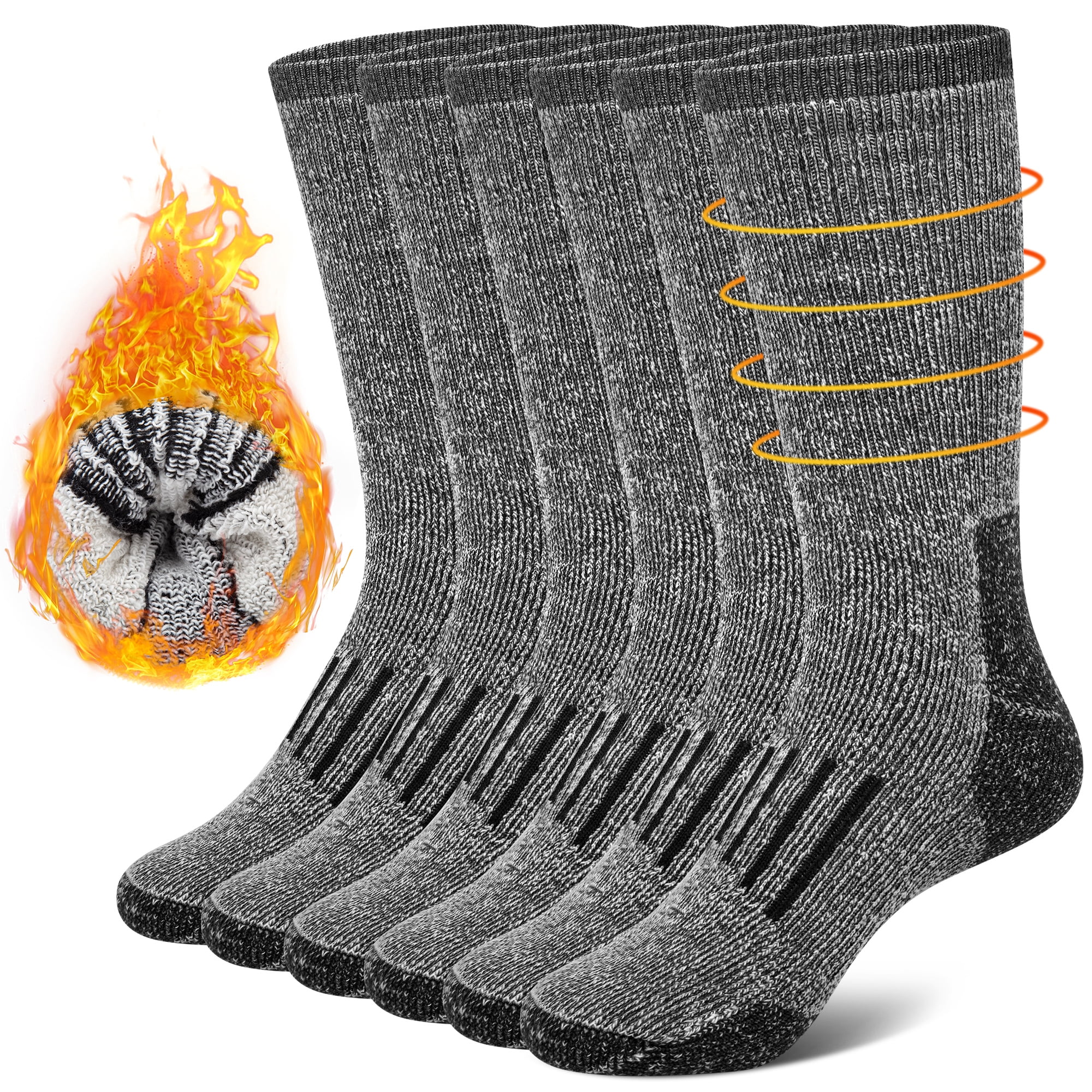 Loritta Womens Merino Wool Socks Thermal Boot Winter Warm Thick Socks 3 ...
