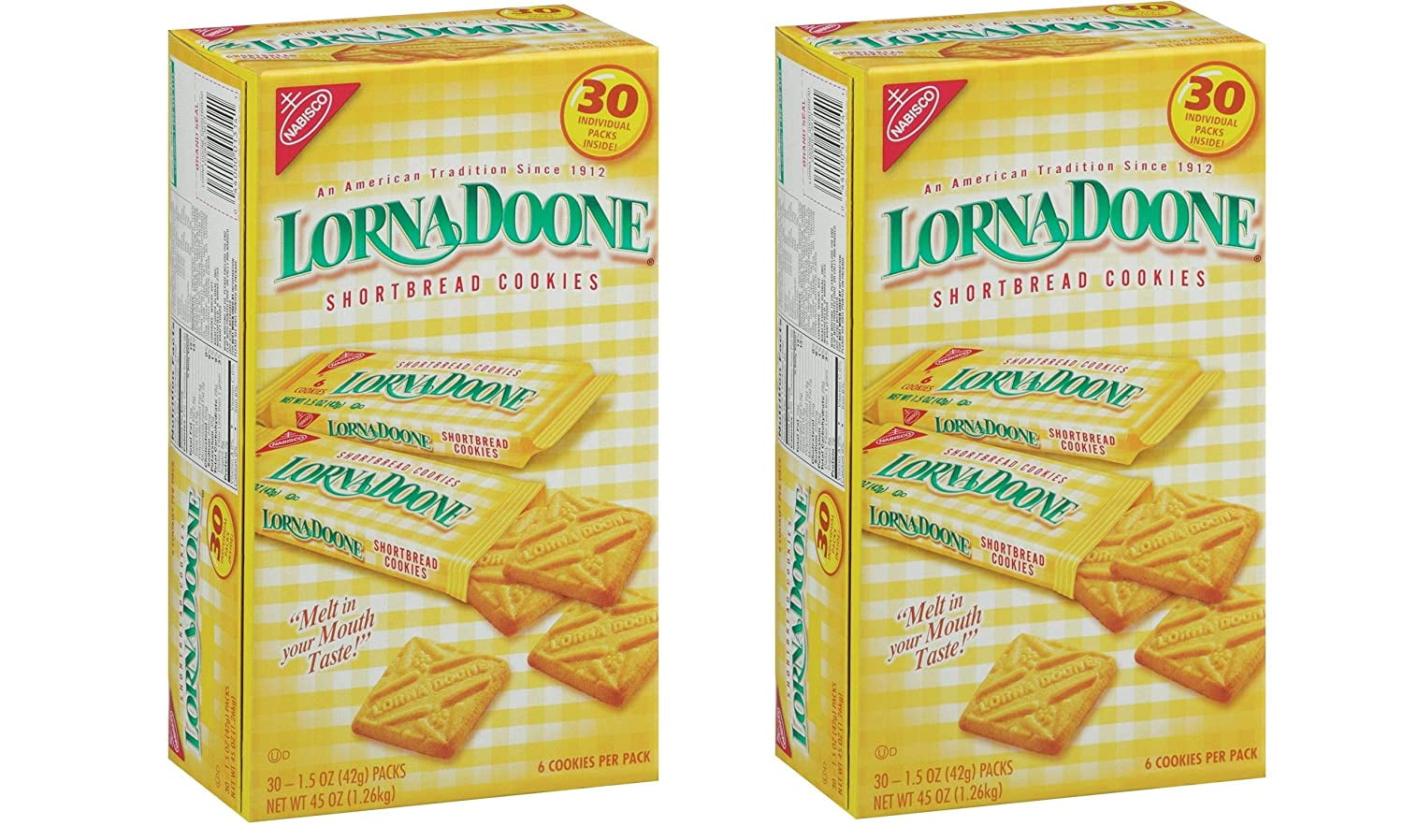 Lorna Doone-Shortbread Cookies, 1.50z Pack, 30 Count(Pack of 2 ...