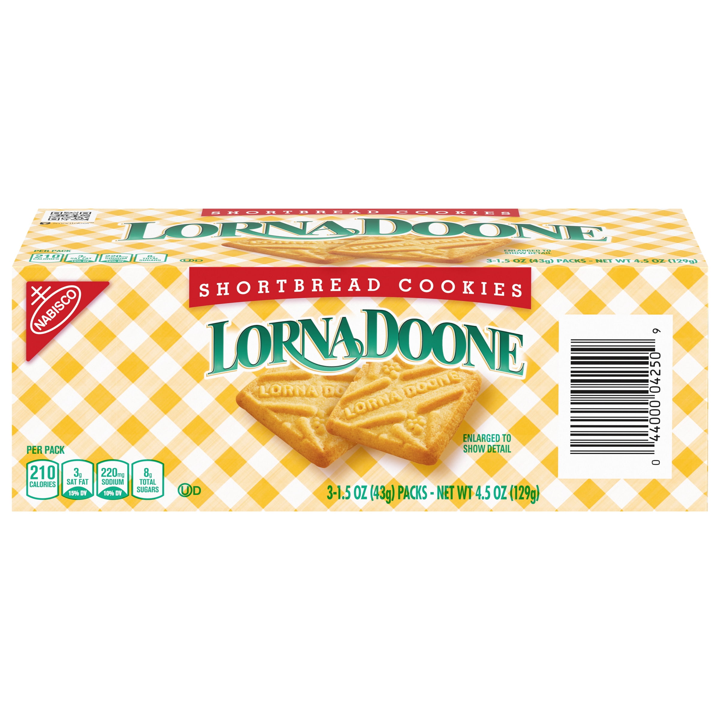 Lorna Doone Classic American Shortbread Cookies, 3 - 1.5 oz Rich ...