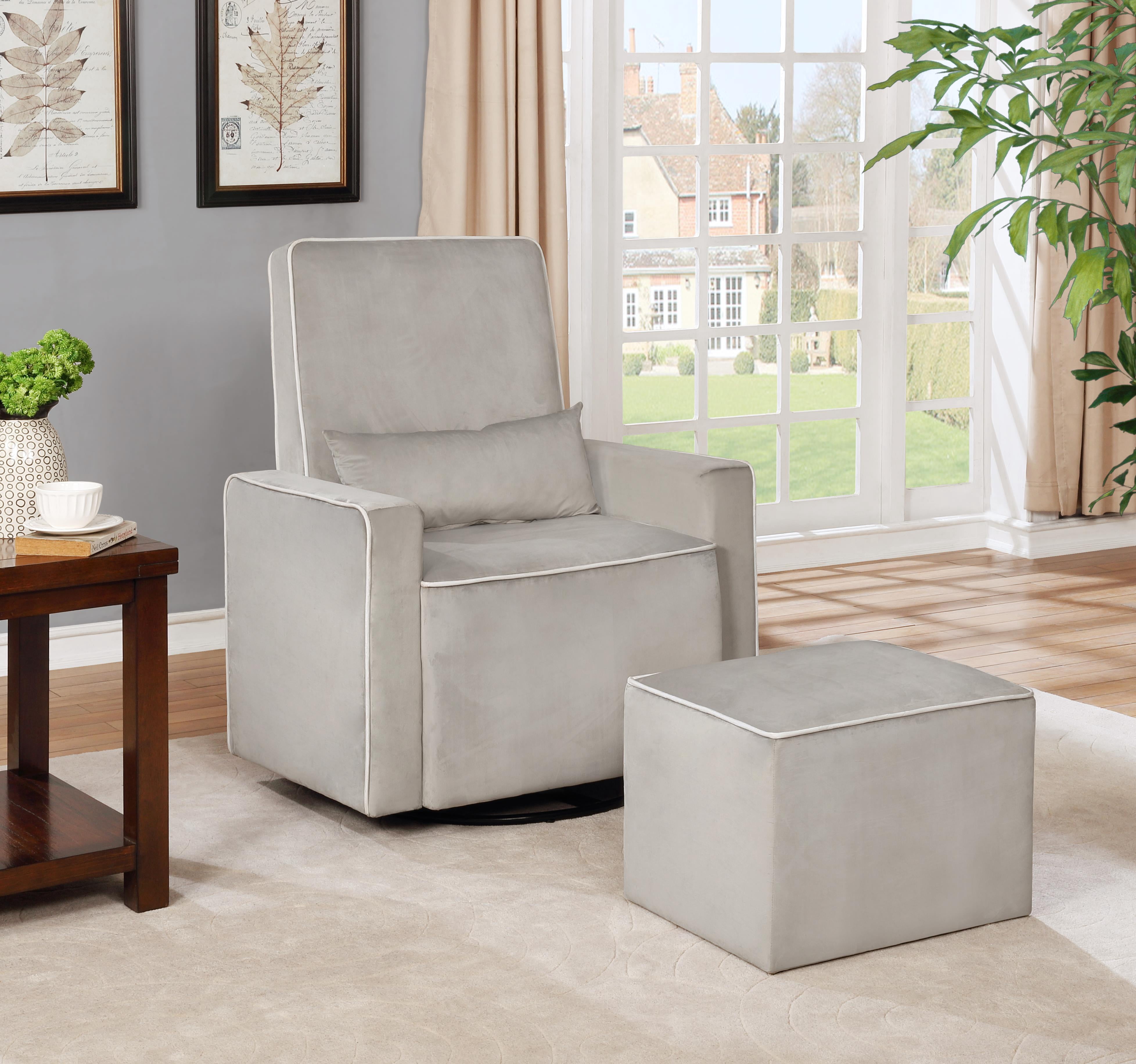 Lorraine Swivel Glider-Color:Gray,Material:Microfiber - Walmart.com