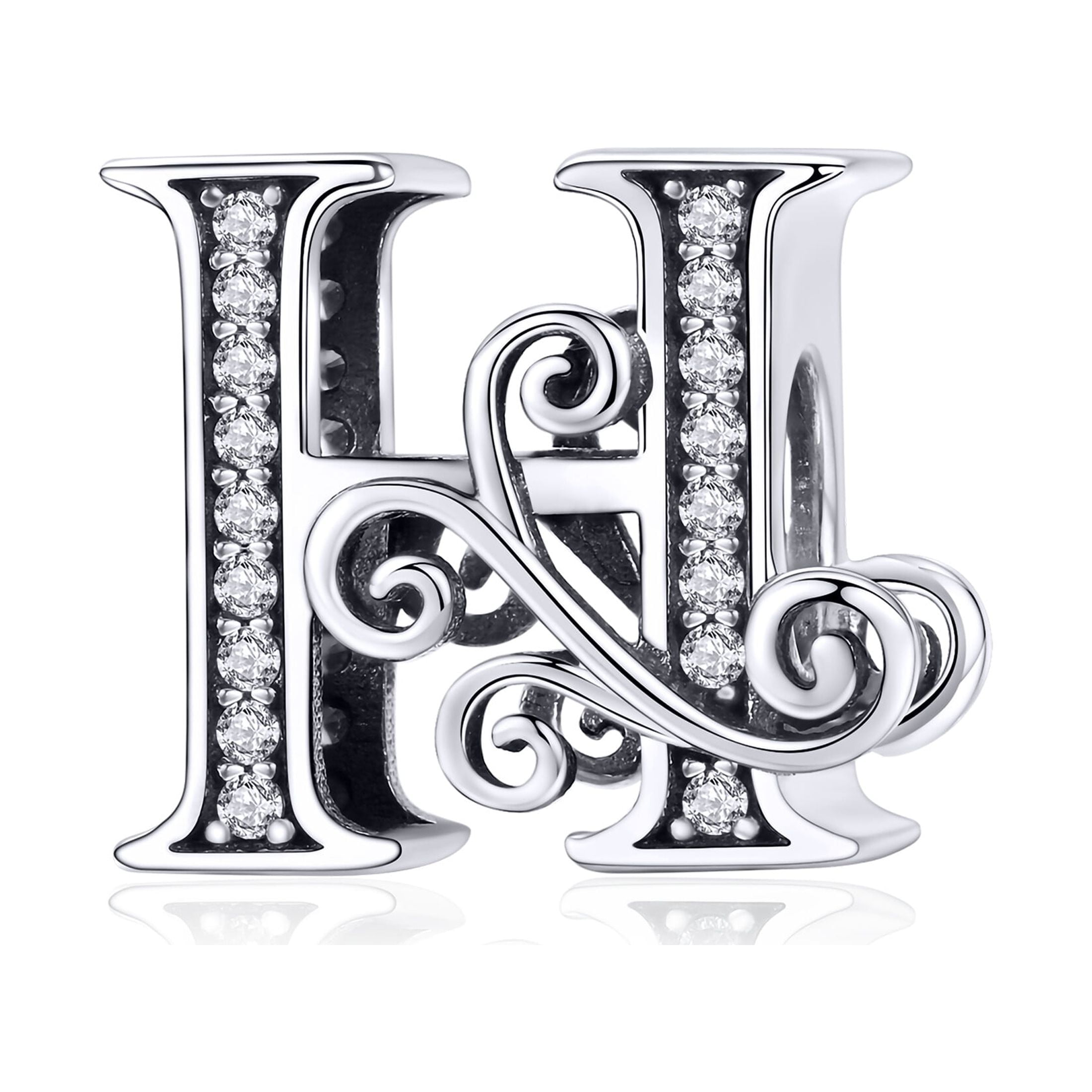 Lorrifal Solid 925 Sterling Silver Letter Initial B Charm Pandora ...