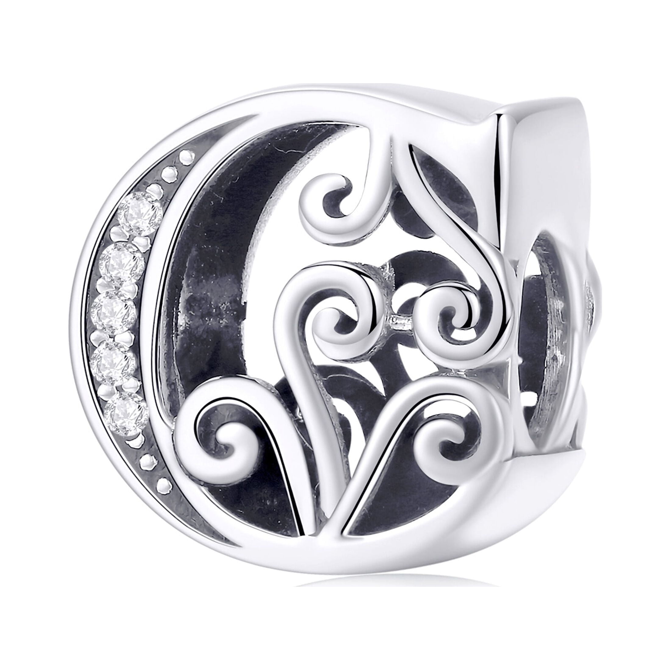 Lorrifal Solid 925 Sterling Silver Letter Initial B Charm Pandora ...