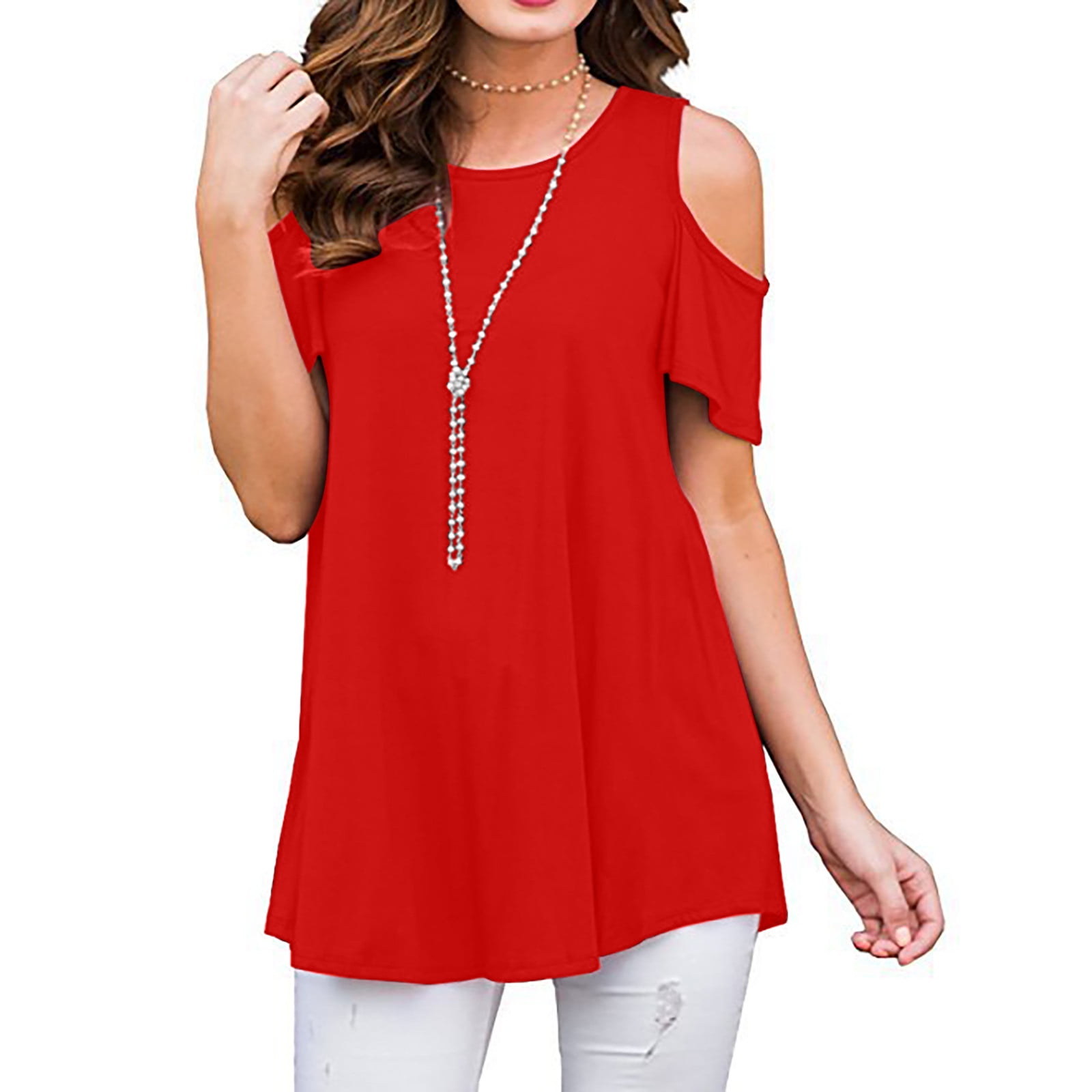 Lorytime Athletic Tops for Women Short Sleeve Summer Plus Size Cold ...