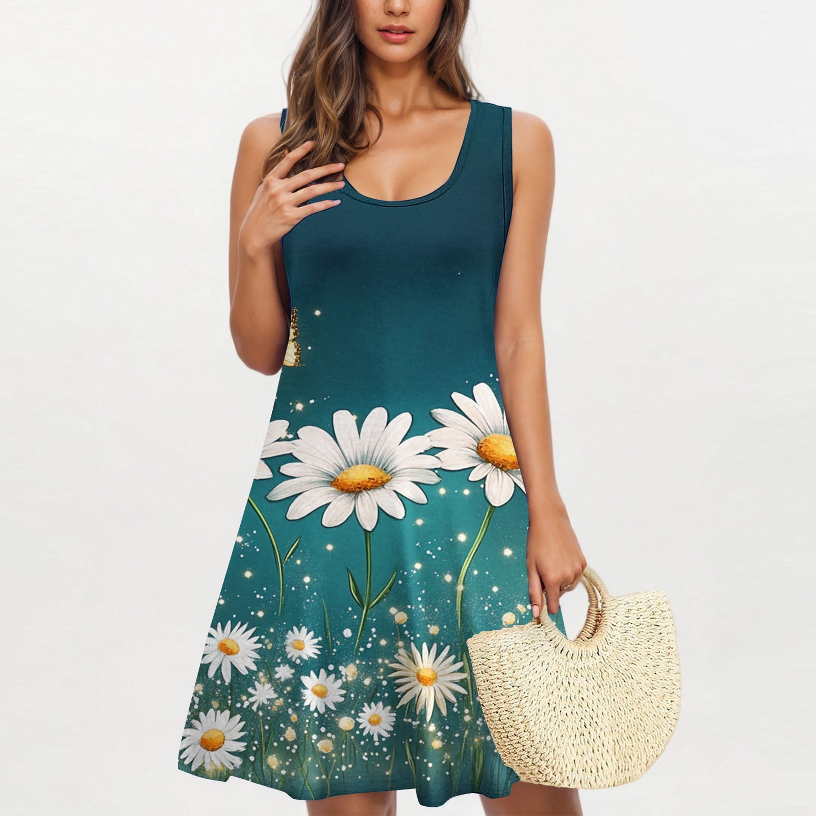 Lorytime Summer Dresses for Women with Pockets Sleeveless Tank Dress ...