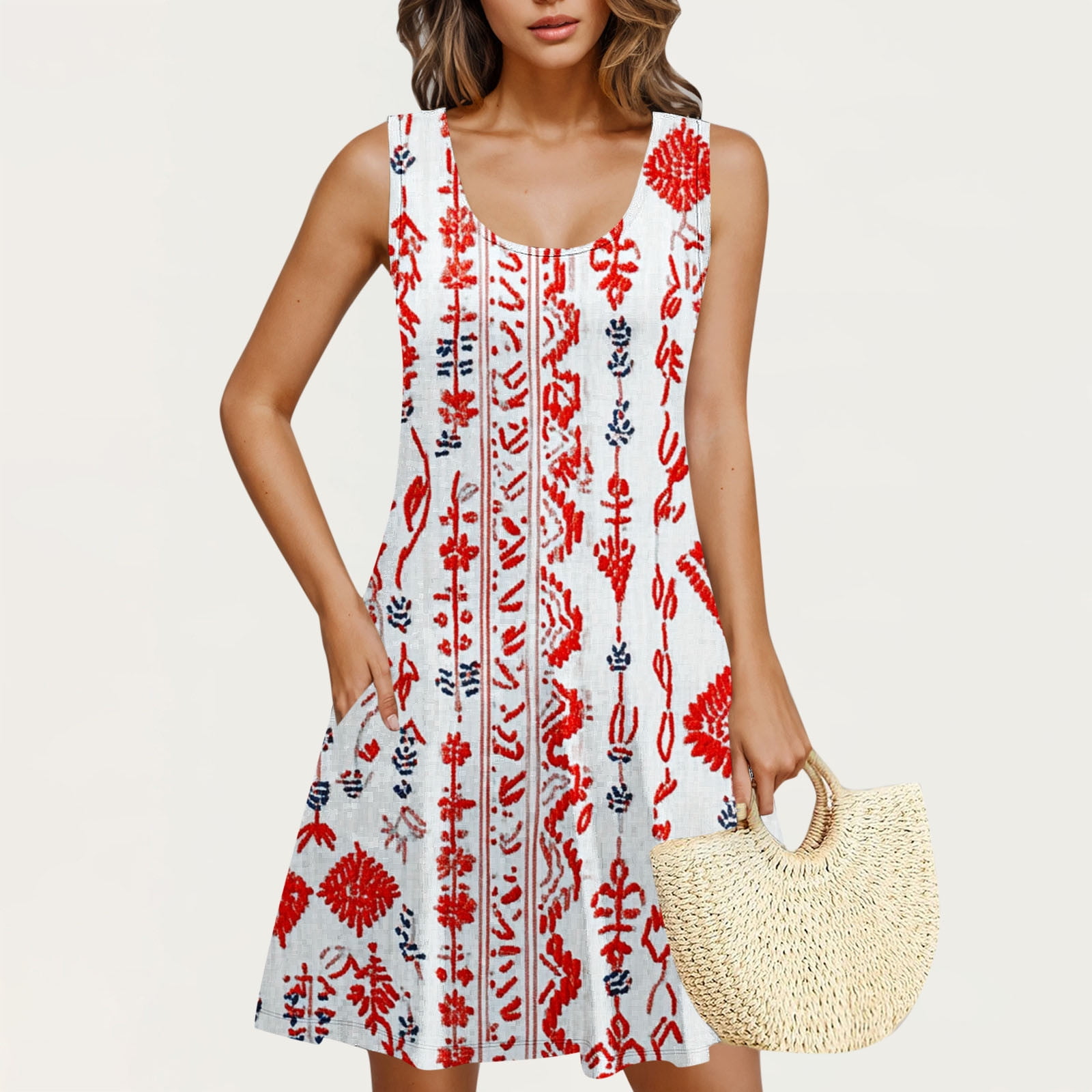 Lorytime Summer Dresses for Women Short with Pocket Sleeveless Tank ...