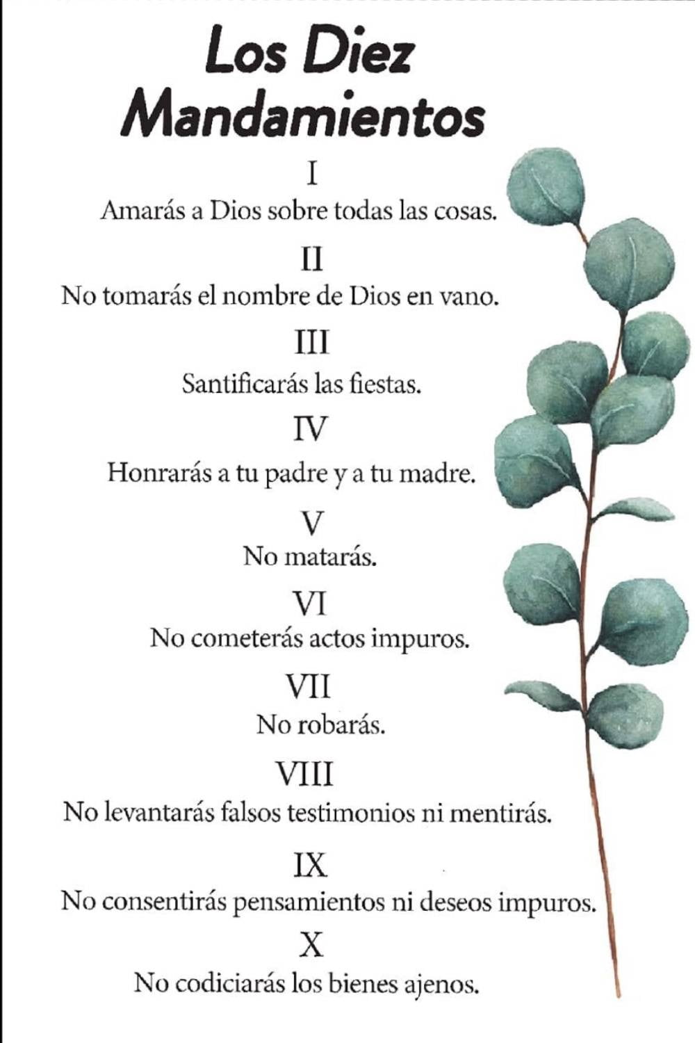 Los 10 Mandamientos En Español Para Pared Bible Verse Wall Art ...