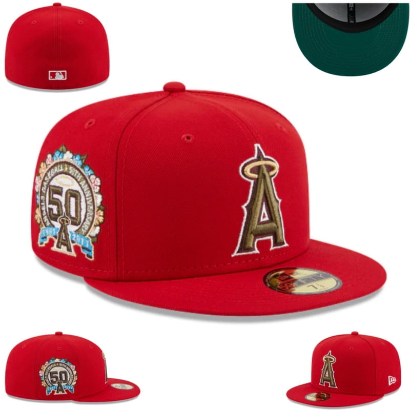 Los A_ngeles Angels of Anaheim Red Basic 59FIFTY Fitted Hat-5950 Hat ...
