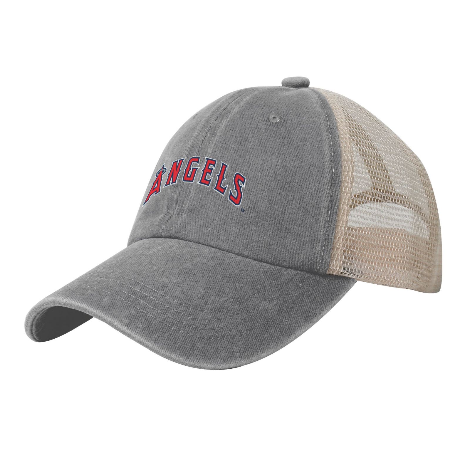 Los An_geles Ang_els of Ana_heim Mesh Back Baseball Cap Washed Denim ...