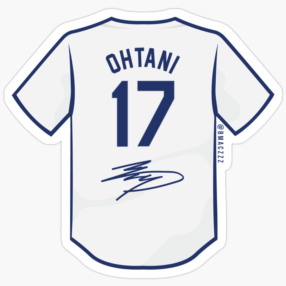 Los Angeles #17-White Sticker Baseball Sticker, Football Sticker ...