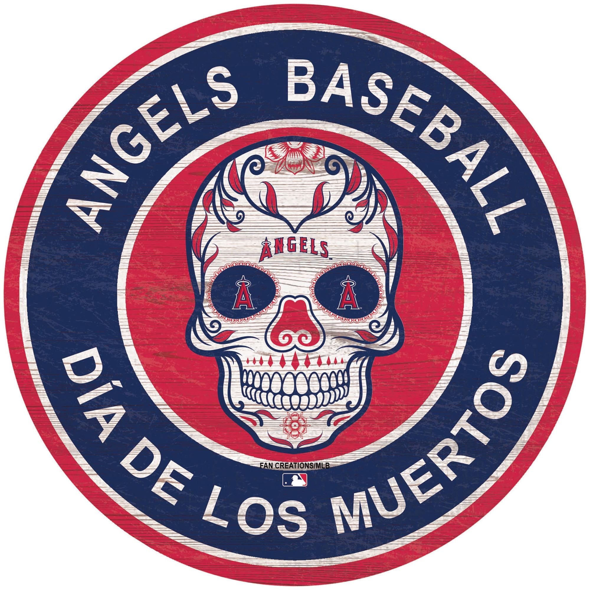 Los Angeles Angels 12'' Sugar Skull Circle Sign - Walmart.com
