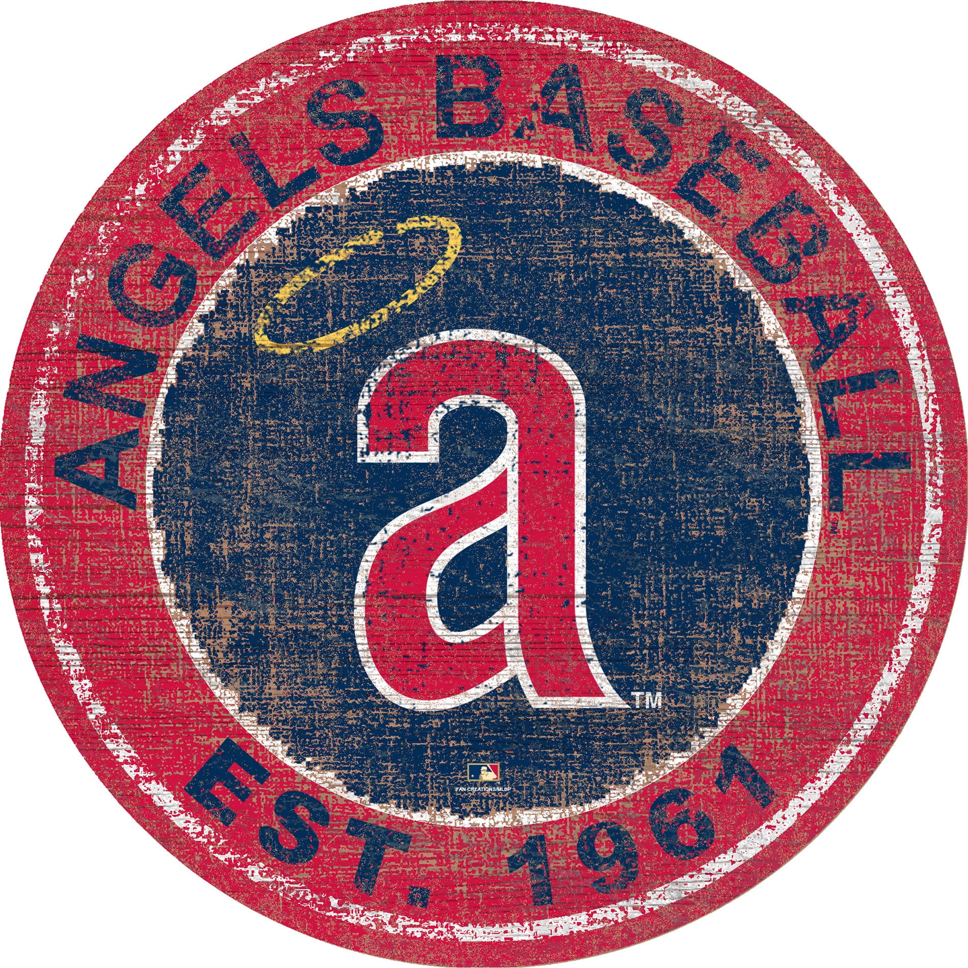 Los Angeles Angels 24'' Round Heritage Logo Sign - Walmart.com