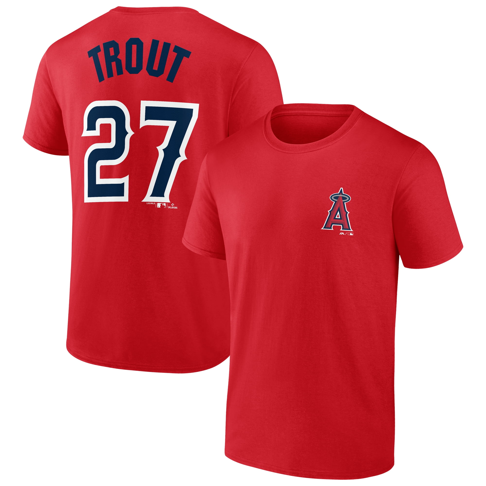 Mike Trout Los Angeles Angels Red Men's Name & Number T-Shirt, Up to ...
