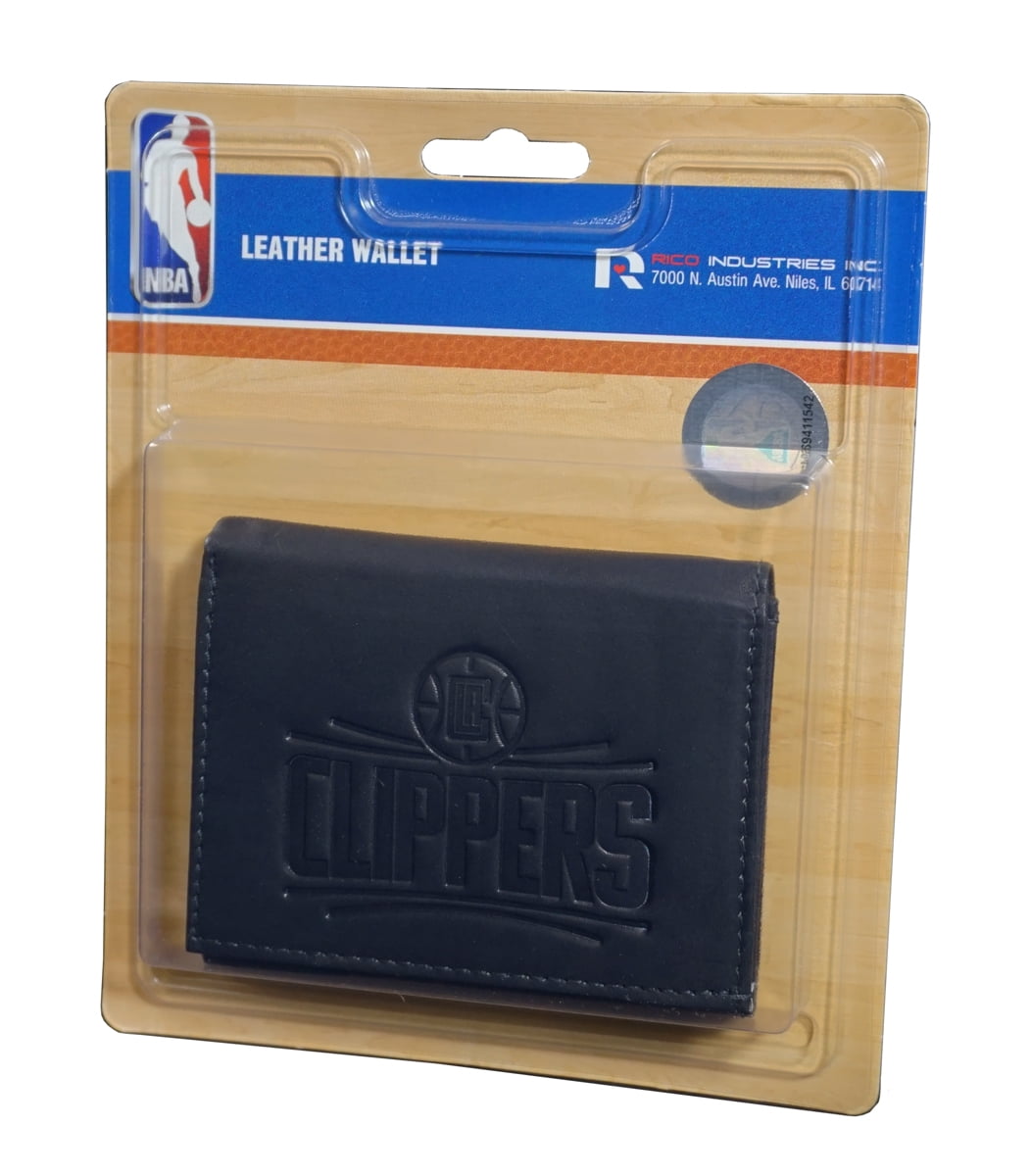 Los Angeles Basketball Clippers Embossed Trifold Wallet - Black Leather ...