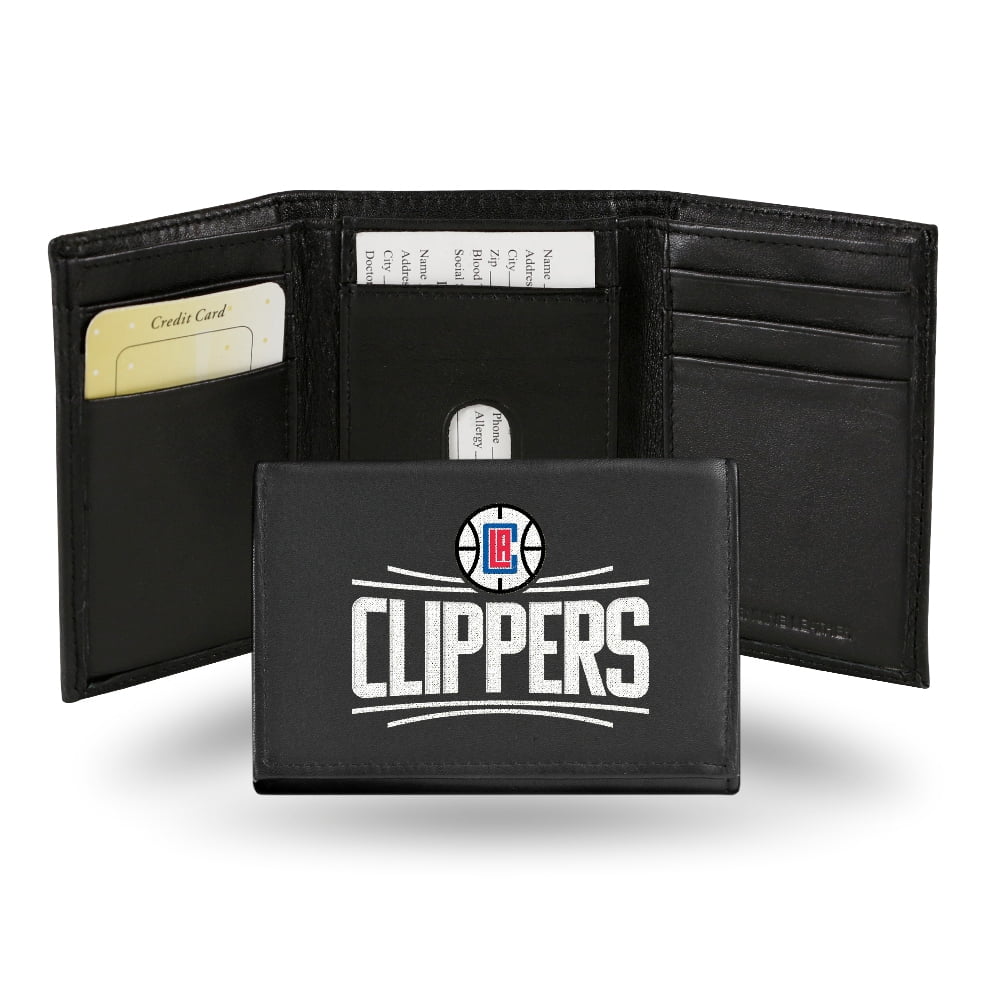 Los Angeles Basketball Clippers Embroidered Black Leather Trifold ...