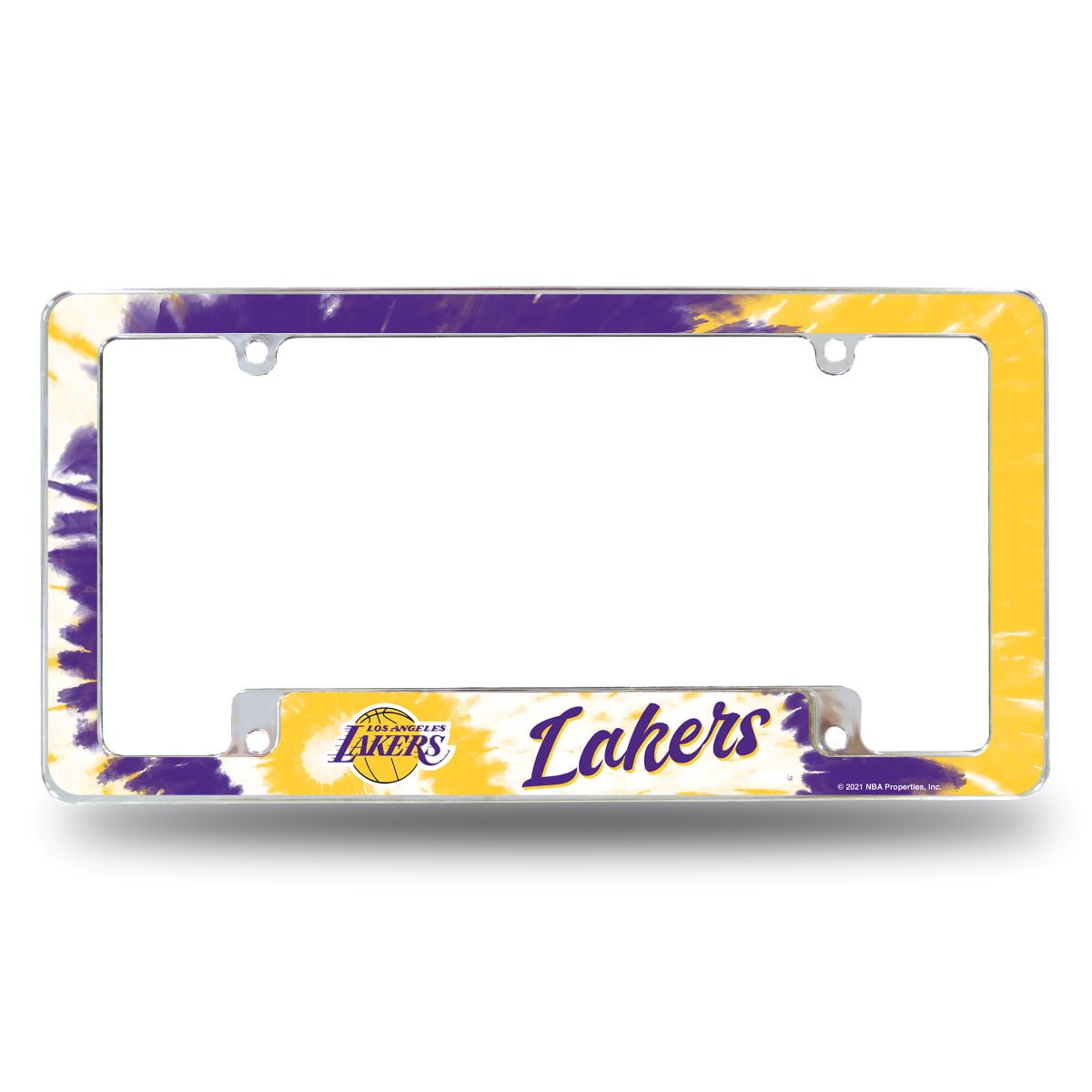 Los Angeles Basketball Lakers Chrome Metal License Plate Frame - Tie ...