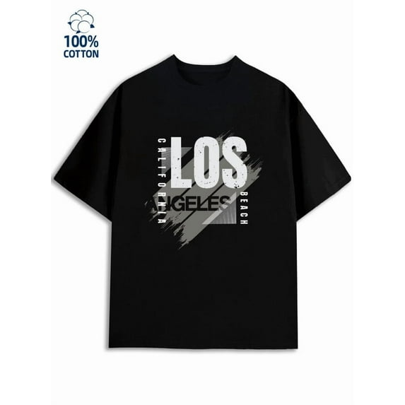 Los Angeles Beach Tee men funny humor 180G 100% Cotton black husband ...