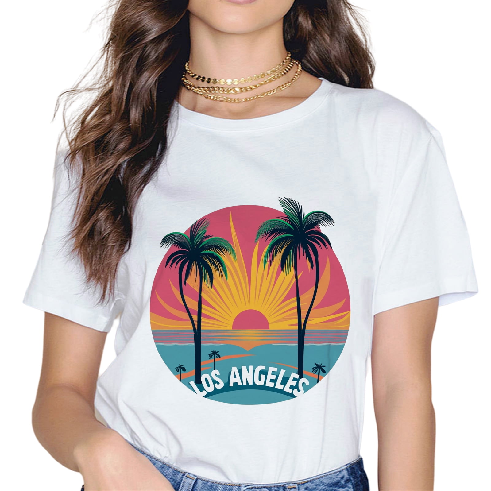 Los Angeles CA Vintage 70s Retro Throwback Design T-Shirt - Walmart.com