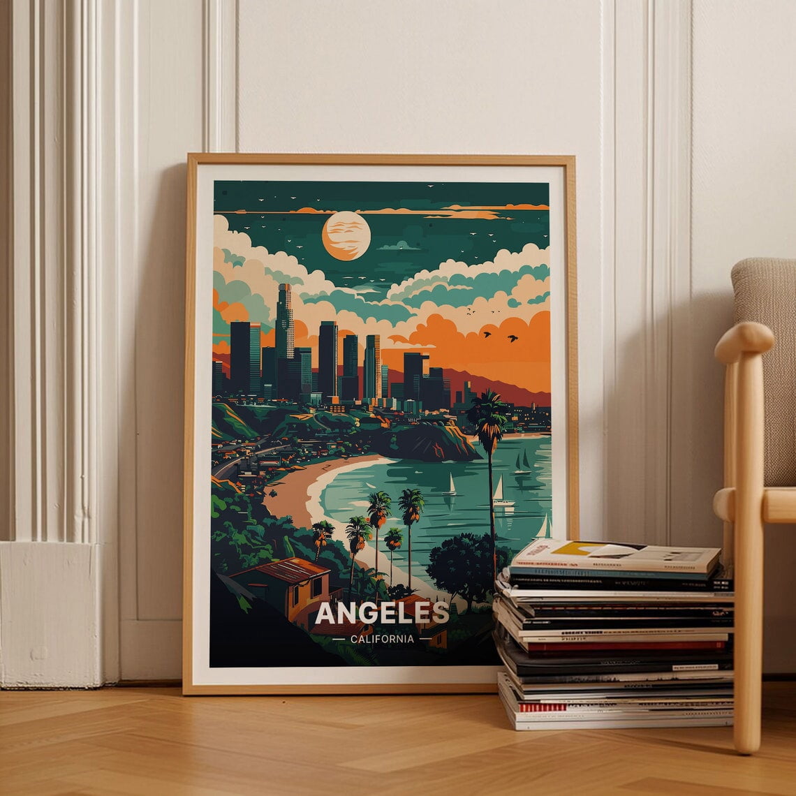 Los Angeles California Cityscape Poster, Travel-Inspired Home Decor ...