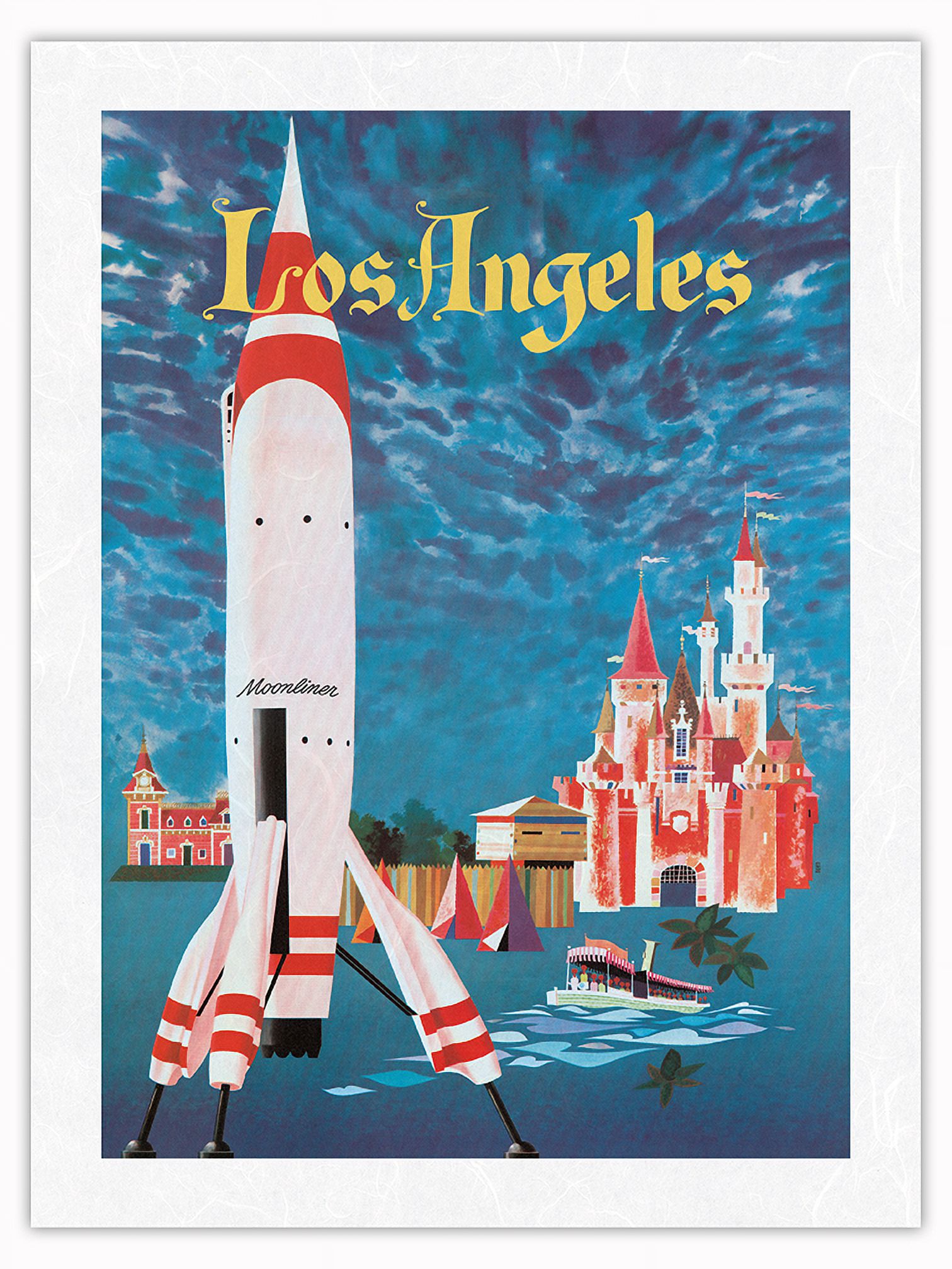 Los Angeles California - Disneyland Moonliner Rocketship - Vintage ...