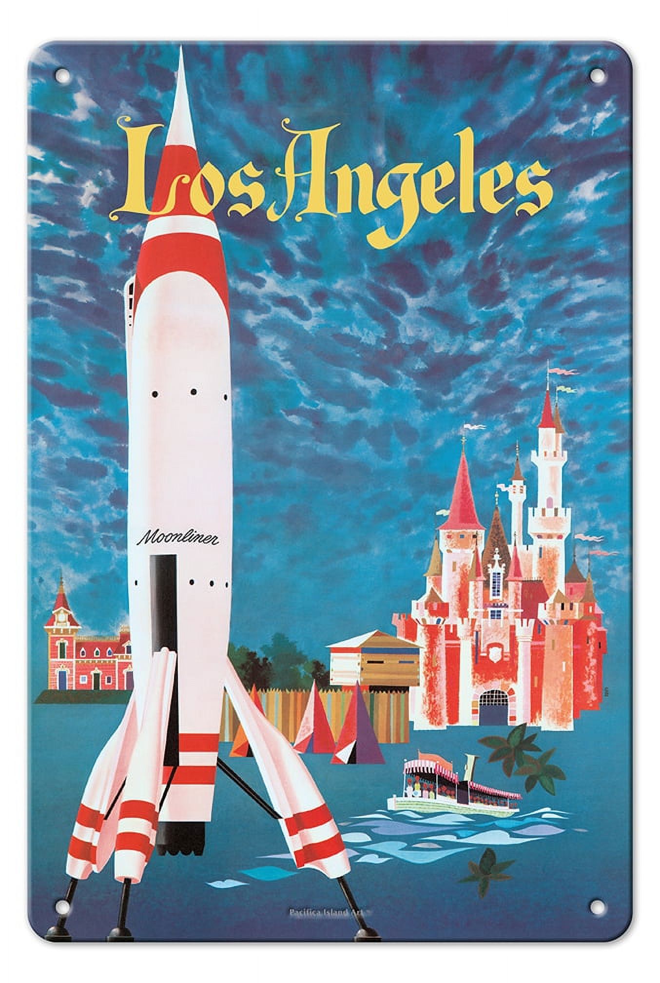 Los Angeles California - Disneyland Moonliner Rocketship - Vintage ...