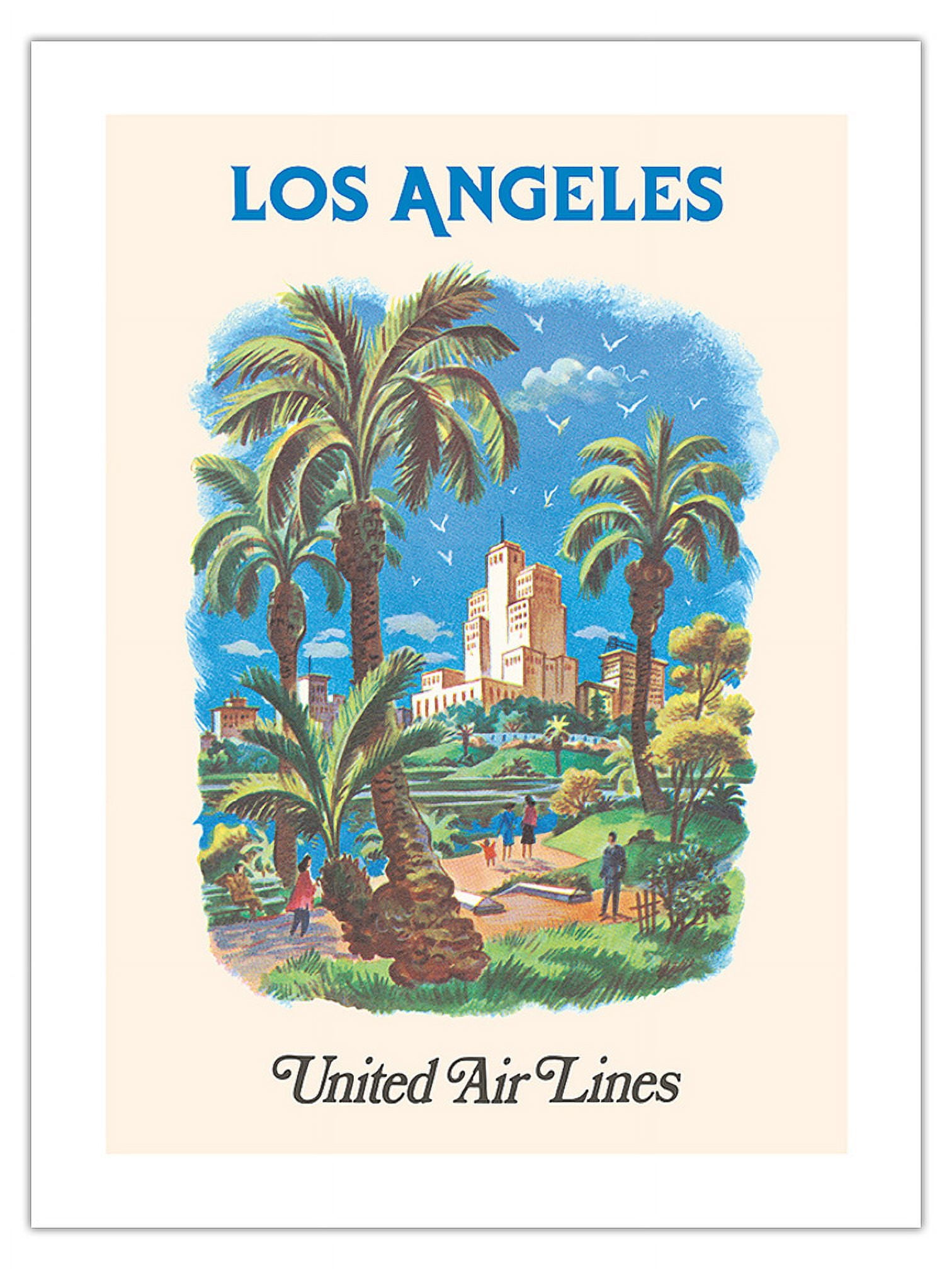 Los Angeles California - MacArthur Park Lake - United Air Lines ...