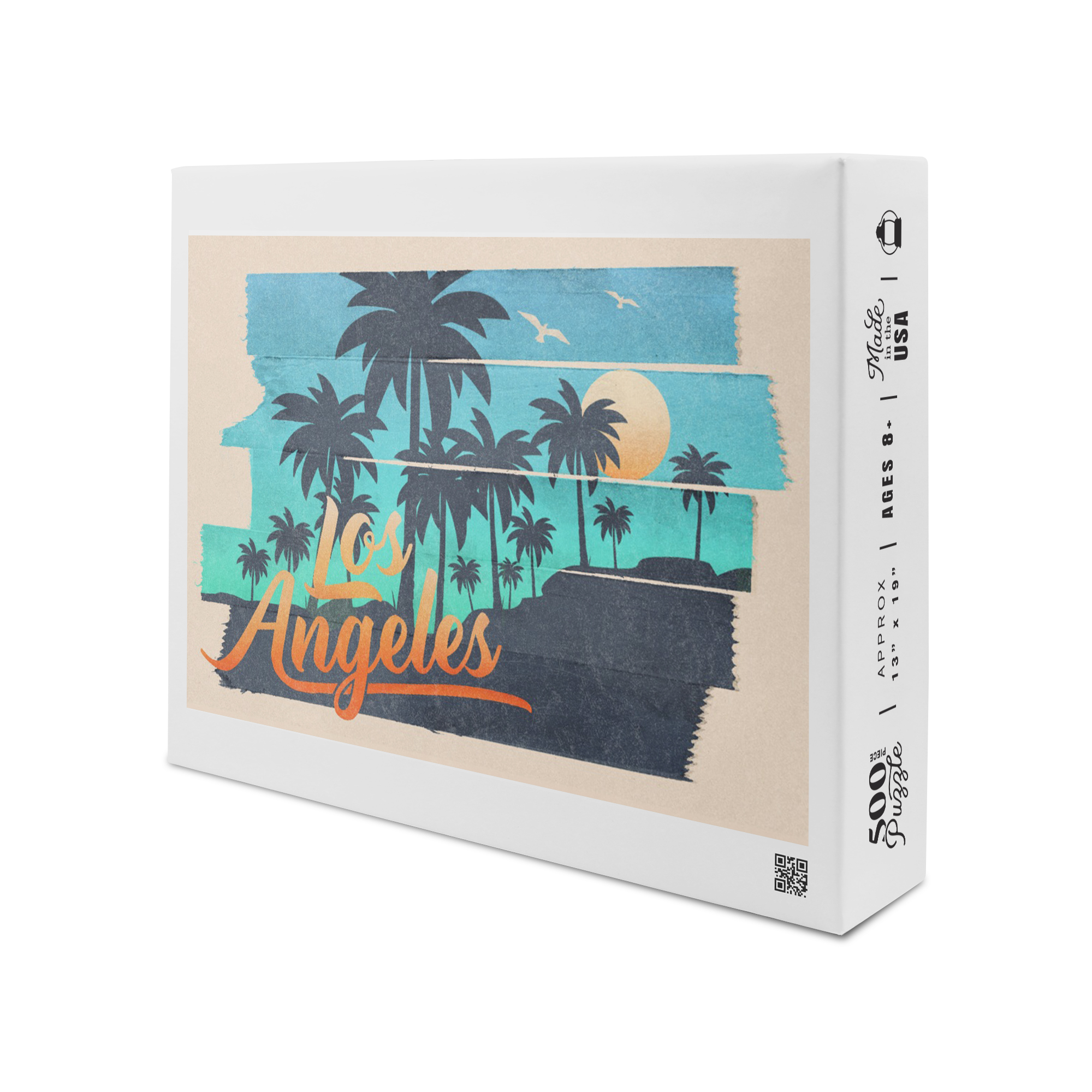 Los Angeles, California, Palm Tree, Tape Art, Blue Sky, Horizontal ...