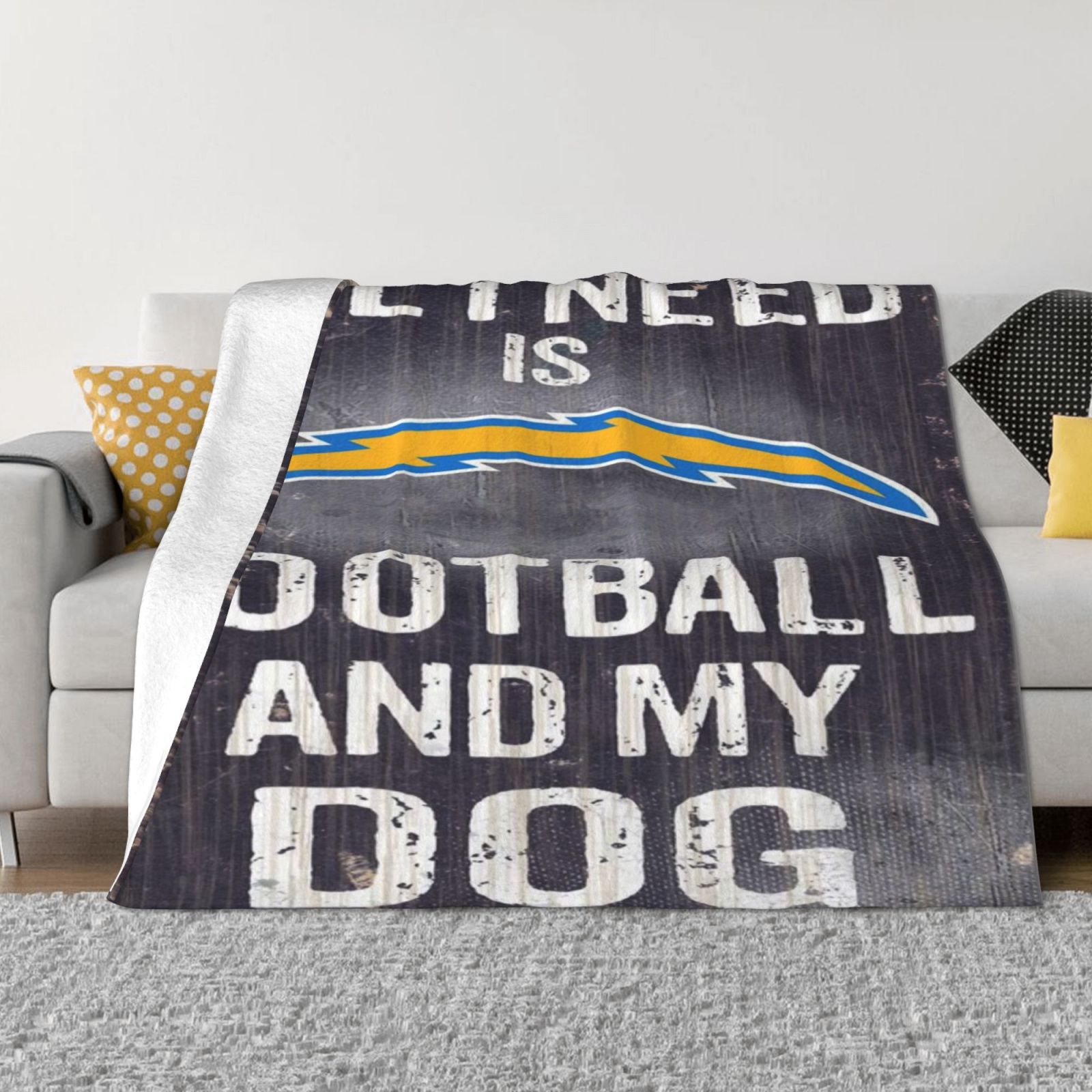 Chargers Blanket Team Custom 30" x 40", 40" x 50", 50" x 60", 60" x 80 ...