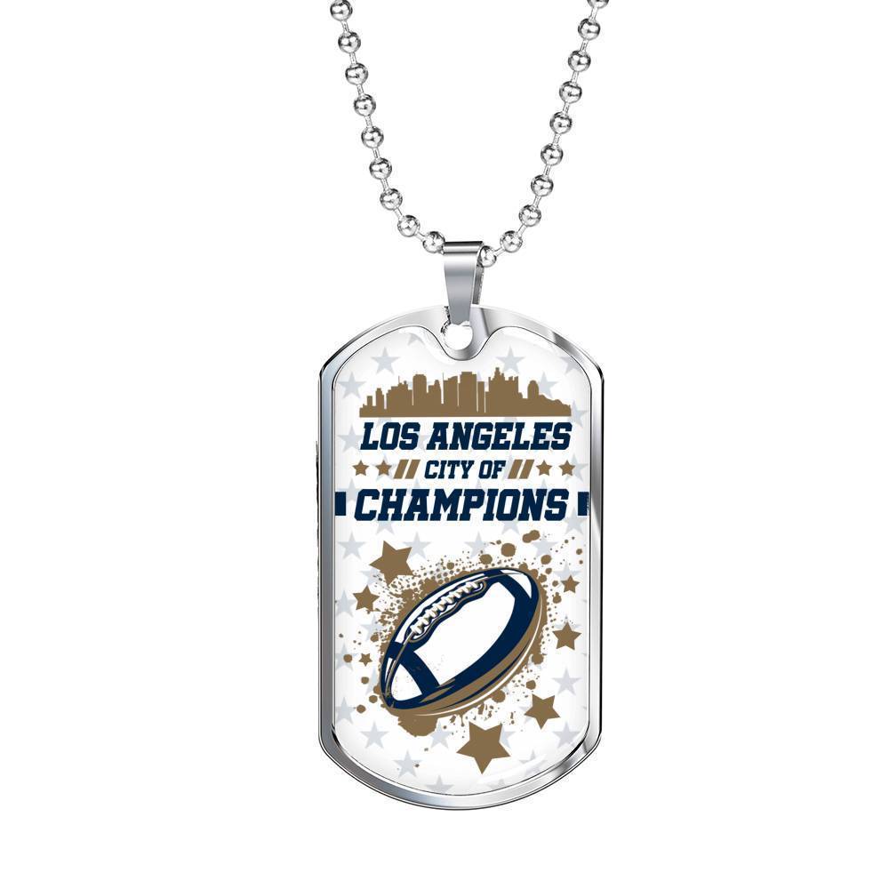 Los Angeles City Of Champions Necklace Stainless Steel or 18k Gold Dog ...
