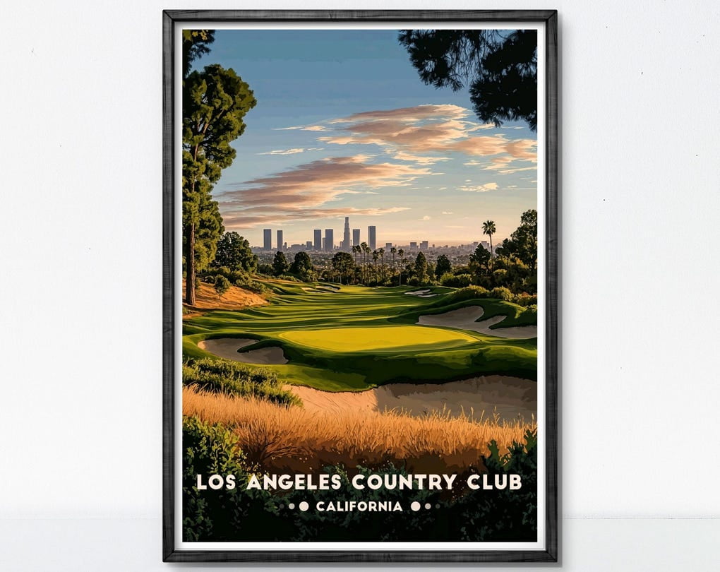 Los Angeles Country Club Poster California Golf Course Art Urban Golf ...