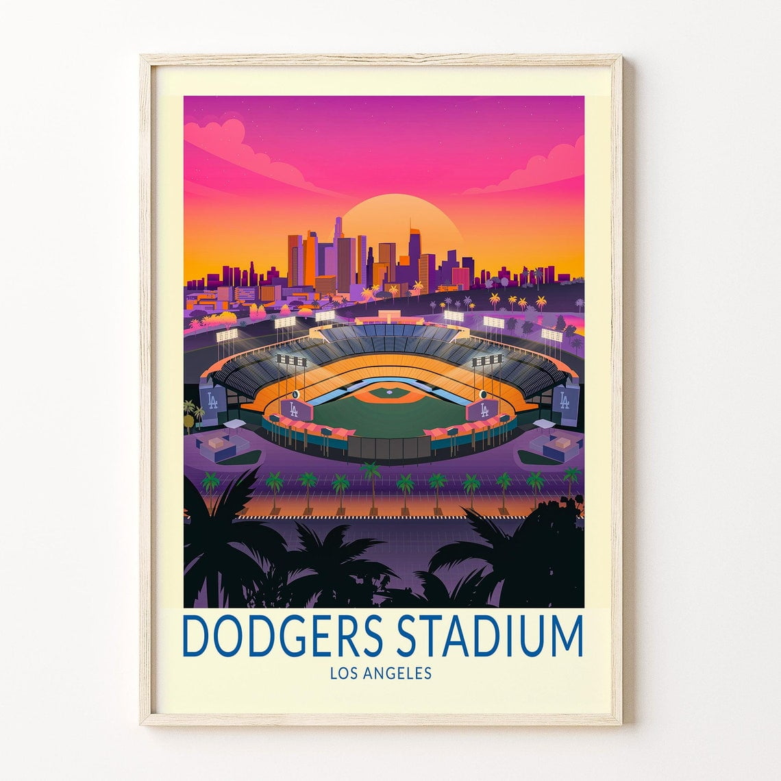 Los Angeles Dodger Stadium Poster, Baseball Champions, Dodger Stadium ...
