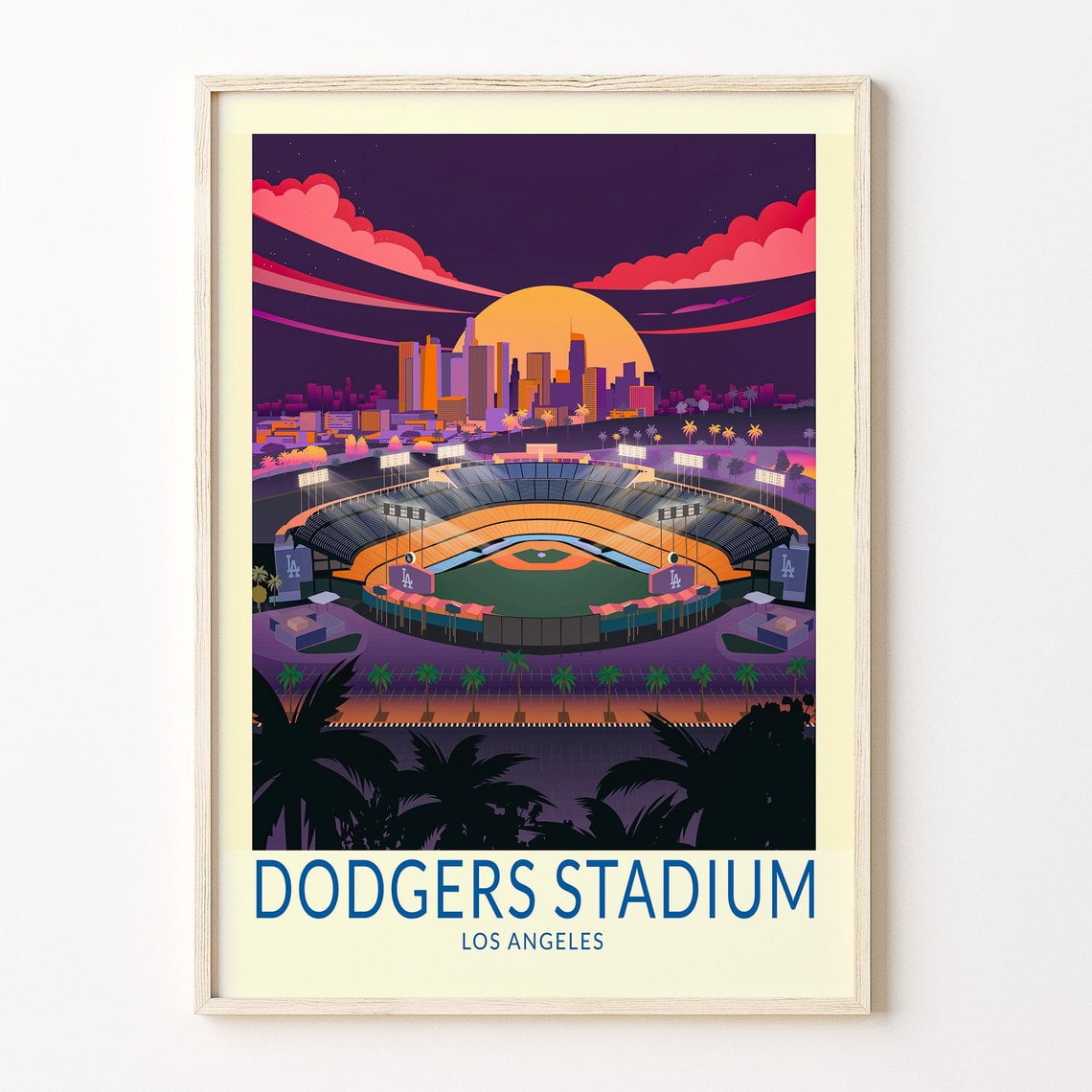 Los Angeles Dodger Stadium Print, Baseball Champions, Dodgers Stadium ...