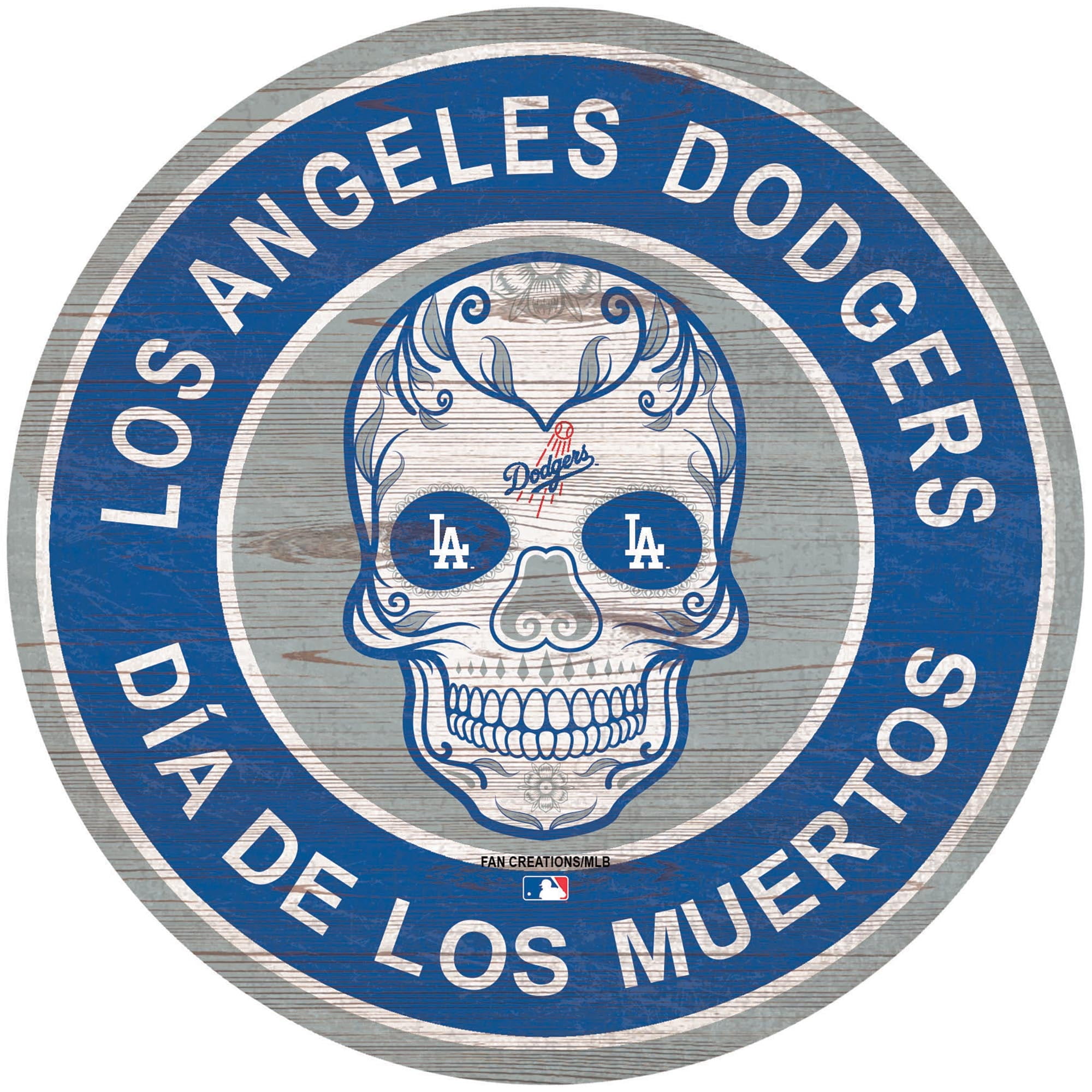 Los Angeles Dodgers 12'' Sugar Skull Circle Sign - Walmart.com
