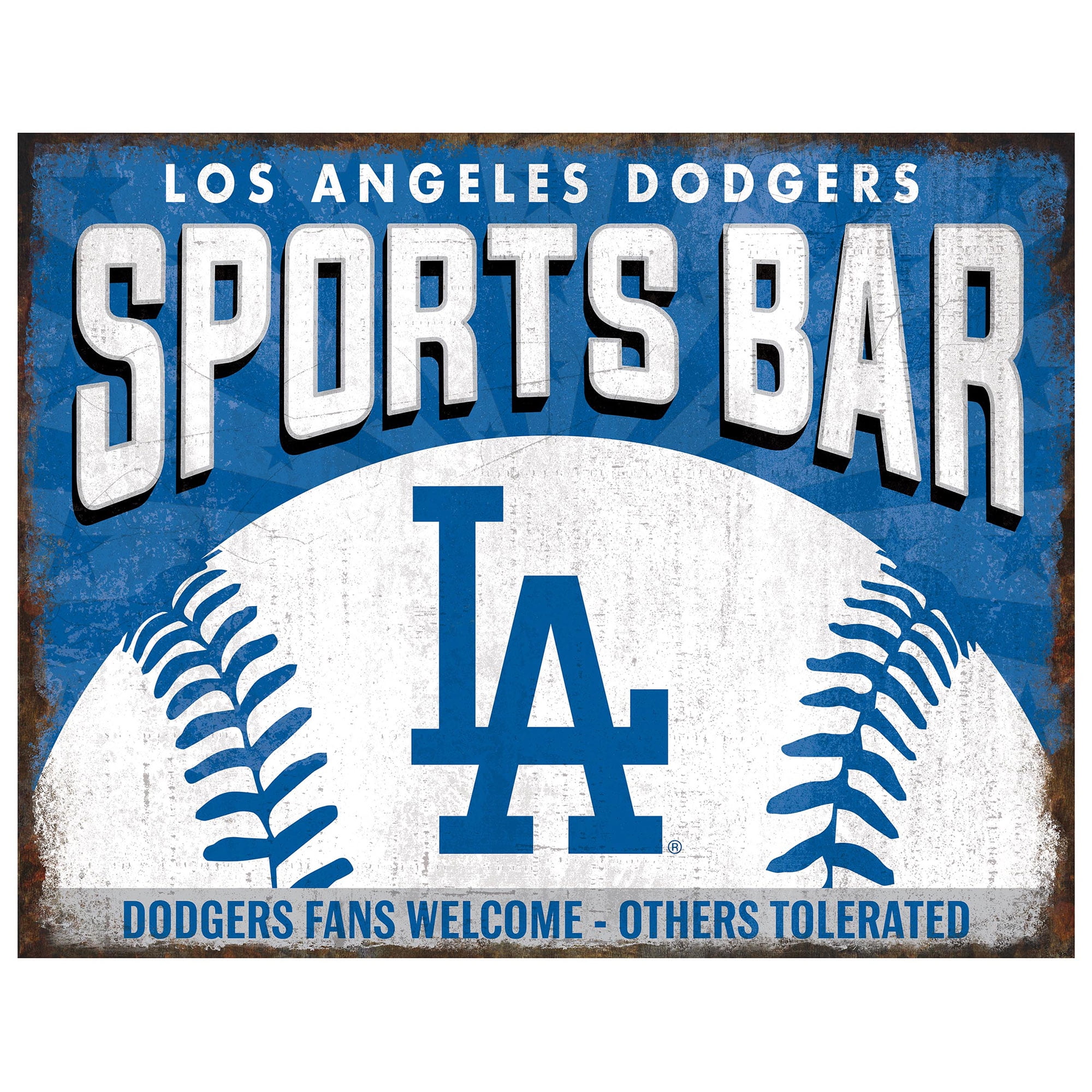 Los Angeles Dodgers 12" x 8" Sports Bar Metal Sign - Walmart.com