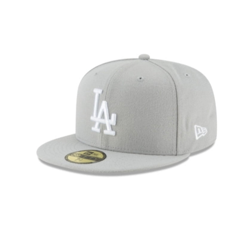 Los Angeles - Dodgers 59FIFTY light grey baseball cap, white LA ...