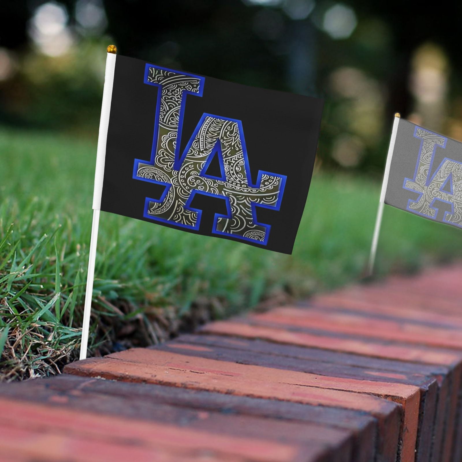 Los_Angeles_Dodgers Handheld Flag and Mini Stick Flag 5.5x8.2in ...