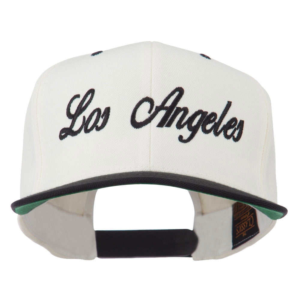 Los Angeles Embroidered Snapback Cap - Natural Black OSFM - Walmart.com