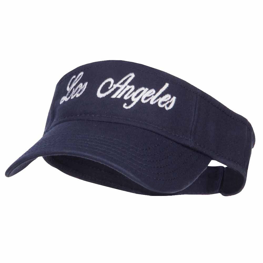 Los Angeles Embroidered Washed Cotton Visor - Navy OSFM - Walmart.com