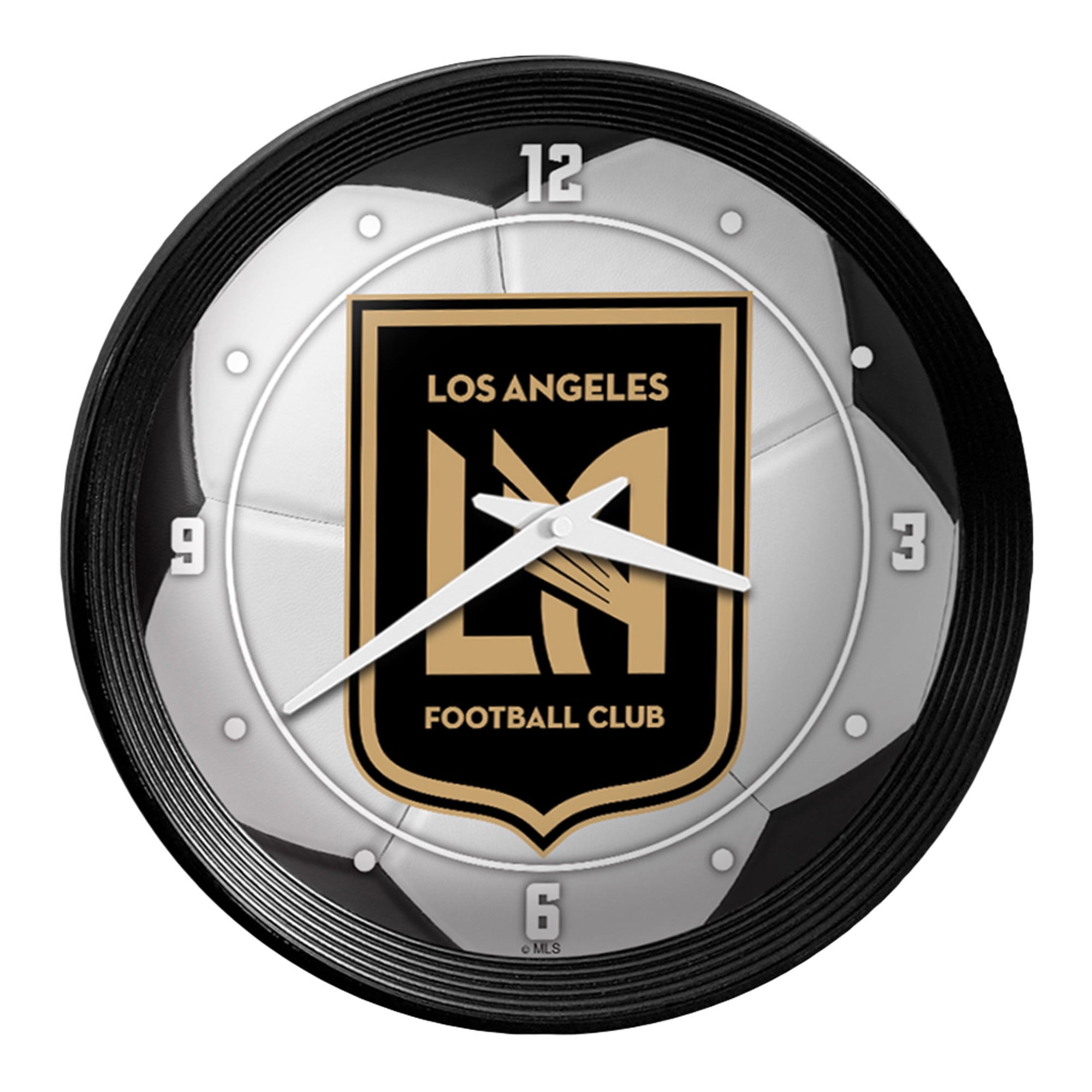 LAFC 15" Ribbed Frame Soccer Ball Wall Clock - Walmart.com
