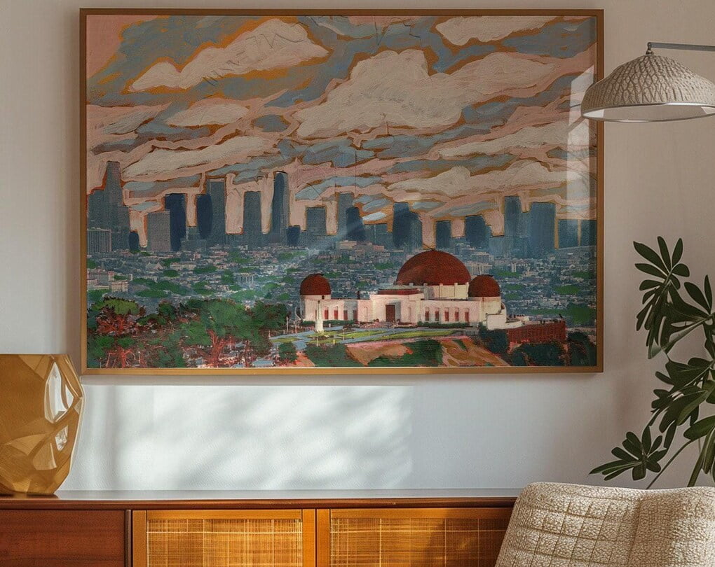 Los Angeles Griffith Park Observatory Art Print Hollywood California ...