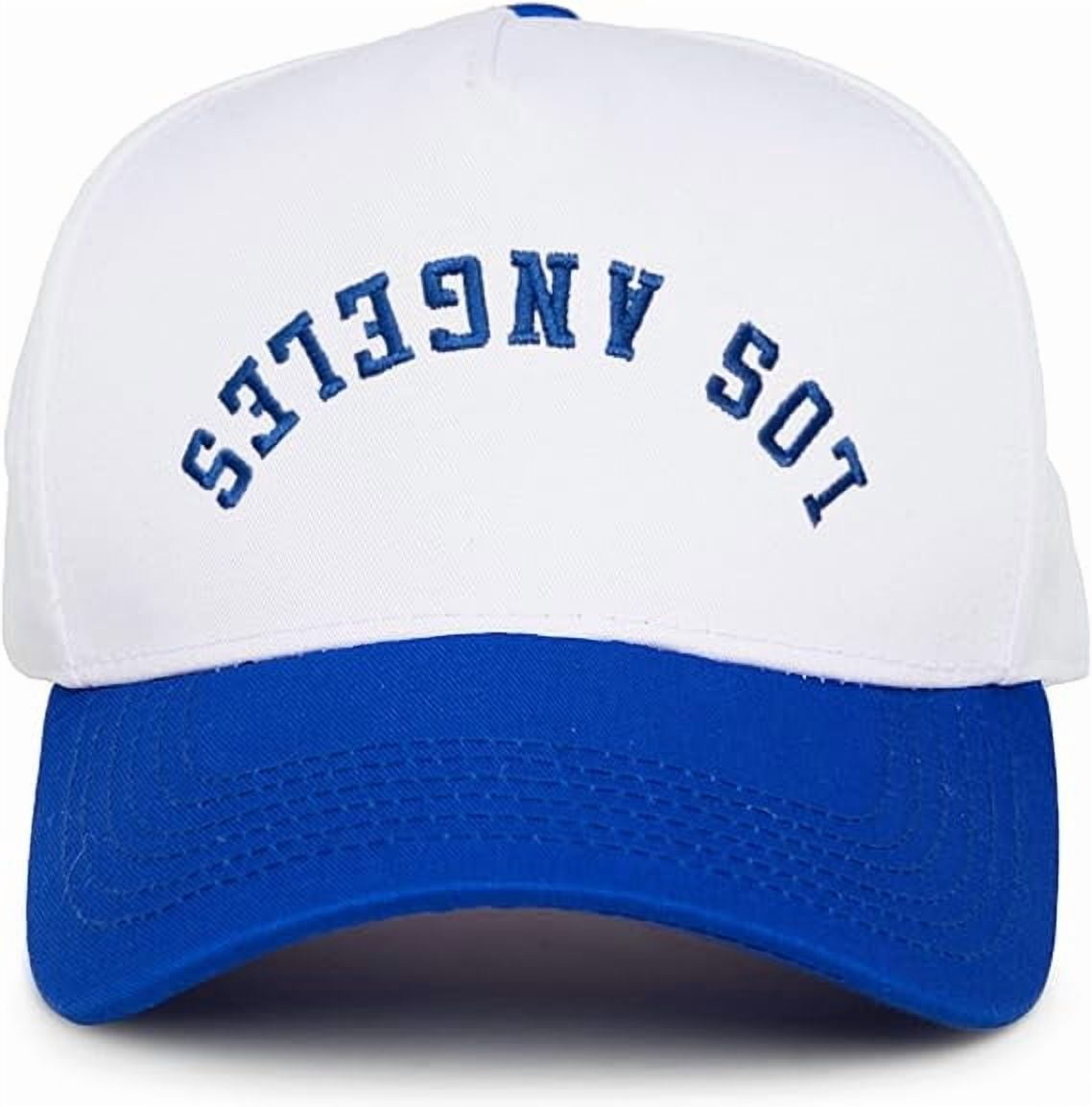 Los Angeles Hat, Upside Down Embroidered City Name Trucker Cap, Funny ...