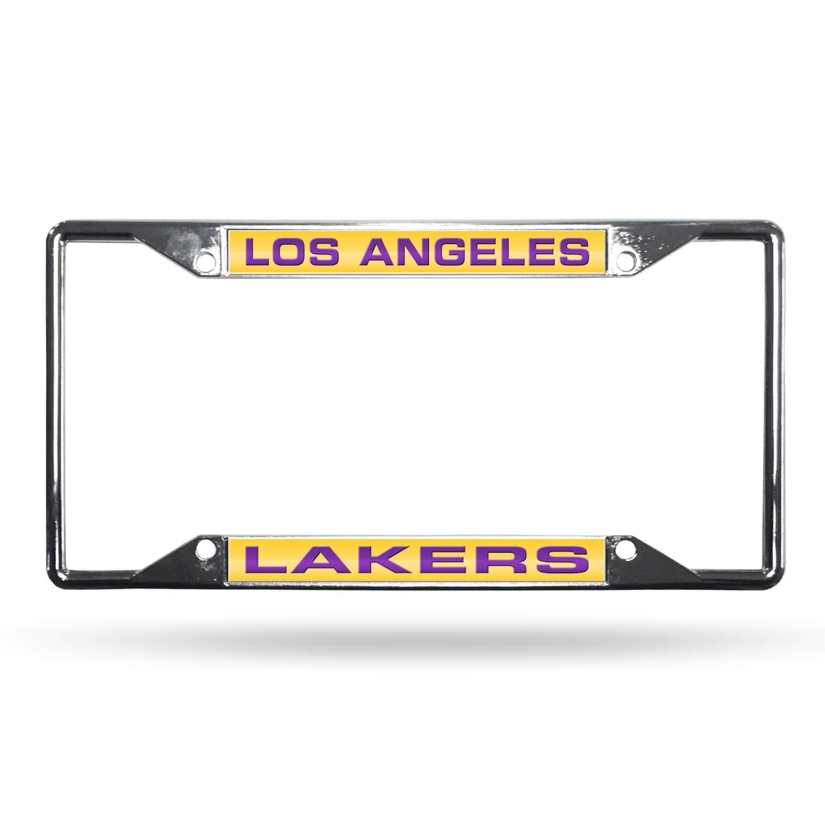 Los Angeles LA Basketball Lakers 4-Corner EZ View Chrome Metal Laser ...