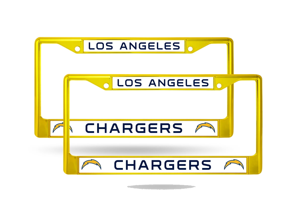 Los Angeles LA Football Chargers Yellow Painted Chrome Metal (2 ...