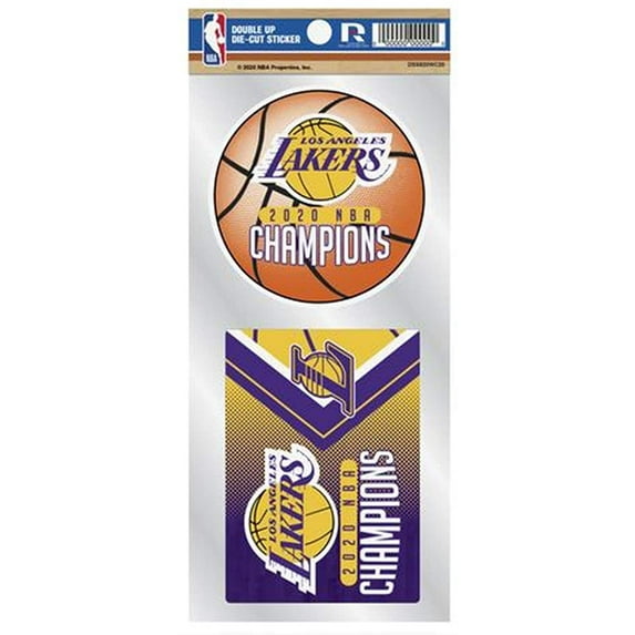 Los Angeles Lakers 2020 Champions 2-Piece Double UP Decal Sticker Sheet ...