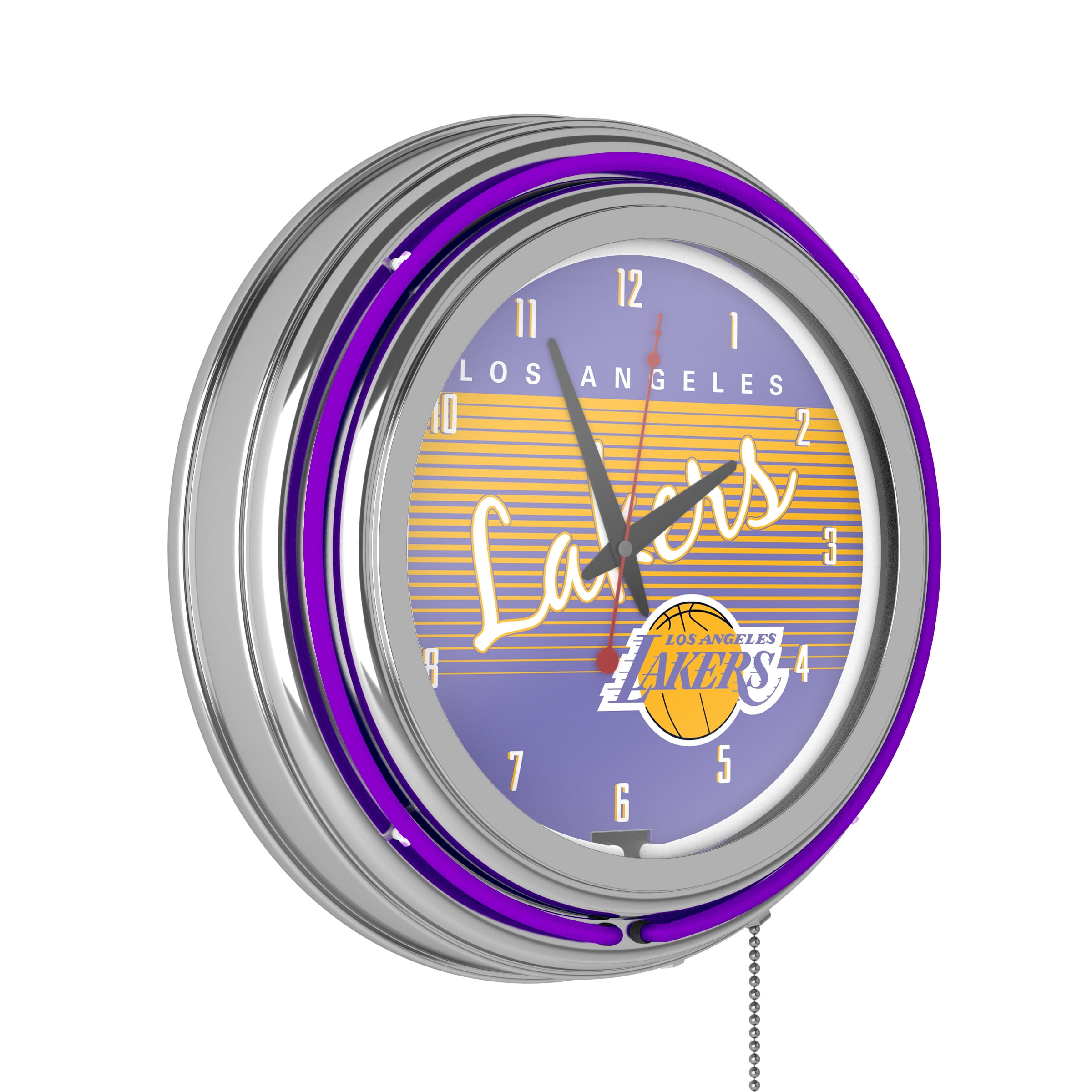 Los Angeles Lakers Hardwood Classics Retro Neon Analog Wall Clock with ...