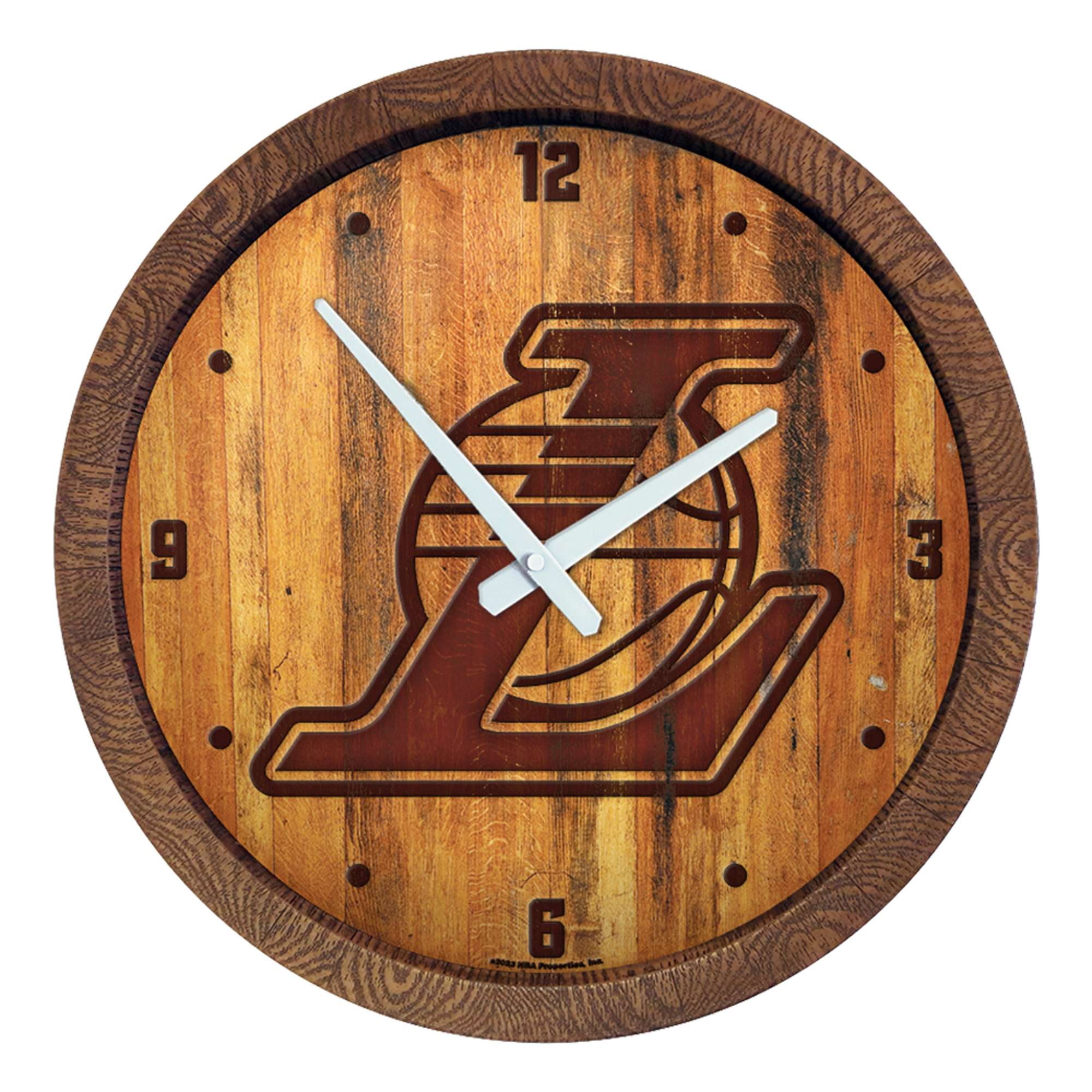 Los Angeles Lakers 20.25" Faux Barrel Top Clock - Walmart.com