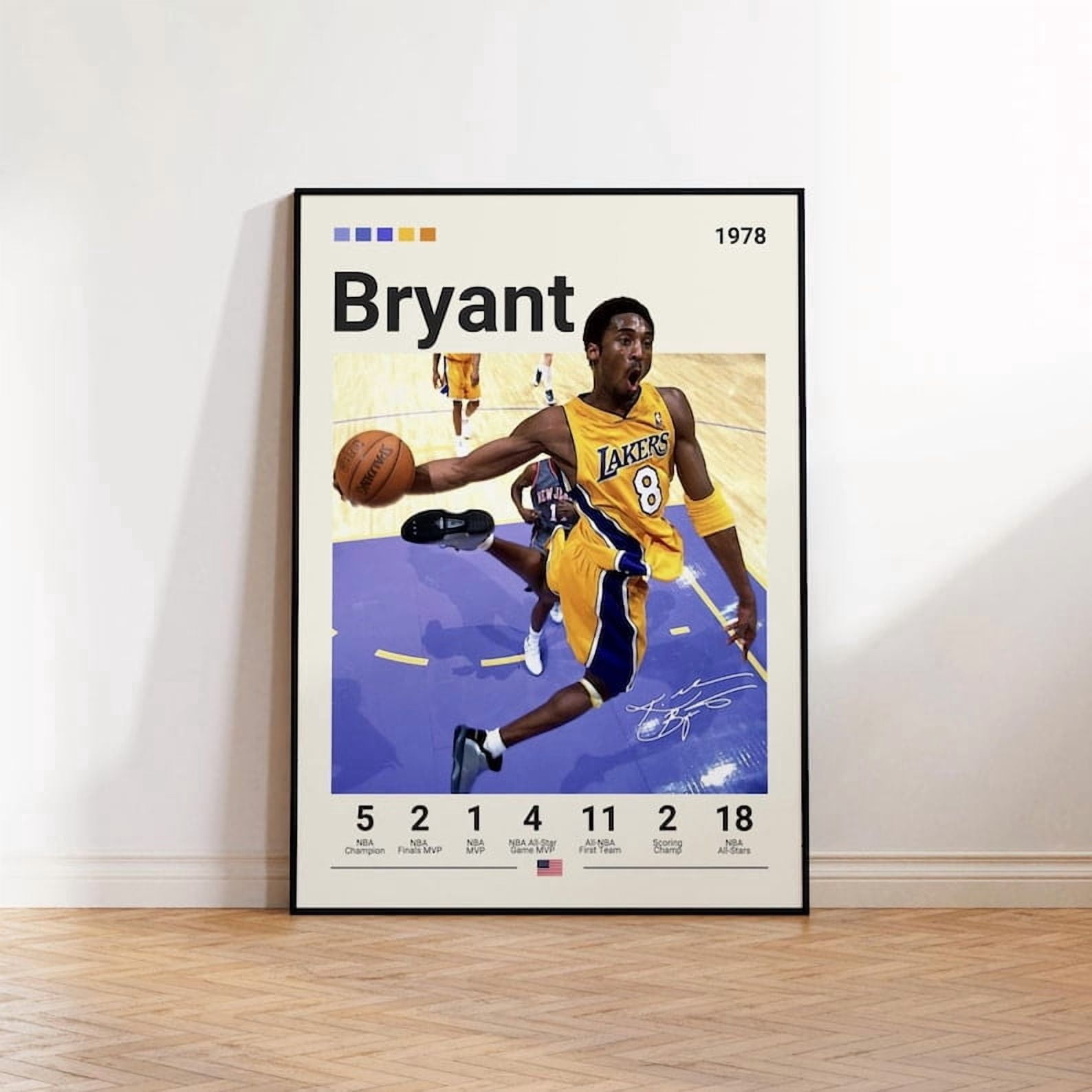 Los Angeles Lakers Wall Art with Kobe Bryant Dynamic Basketball Action ...