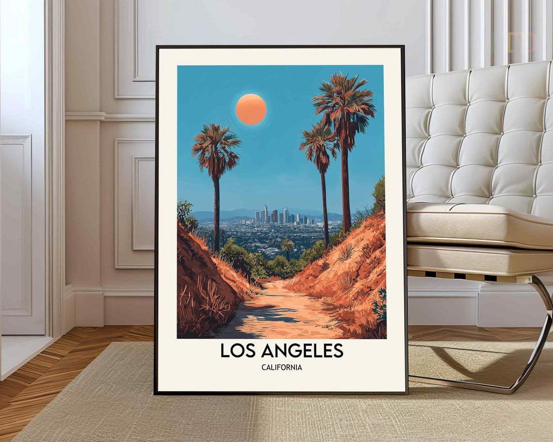Los Angeles Poster, Los Angeleslos Angeles Print, Los Angeles Art Print ...