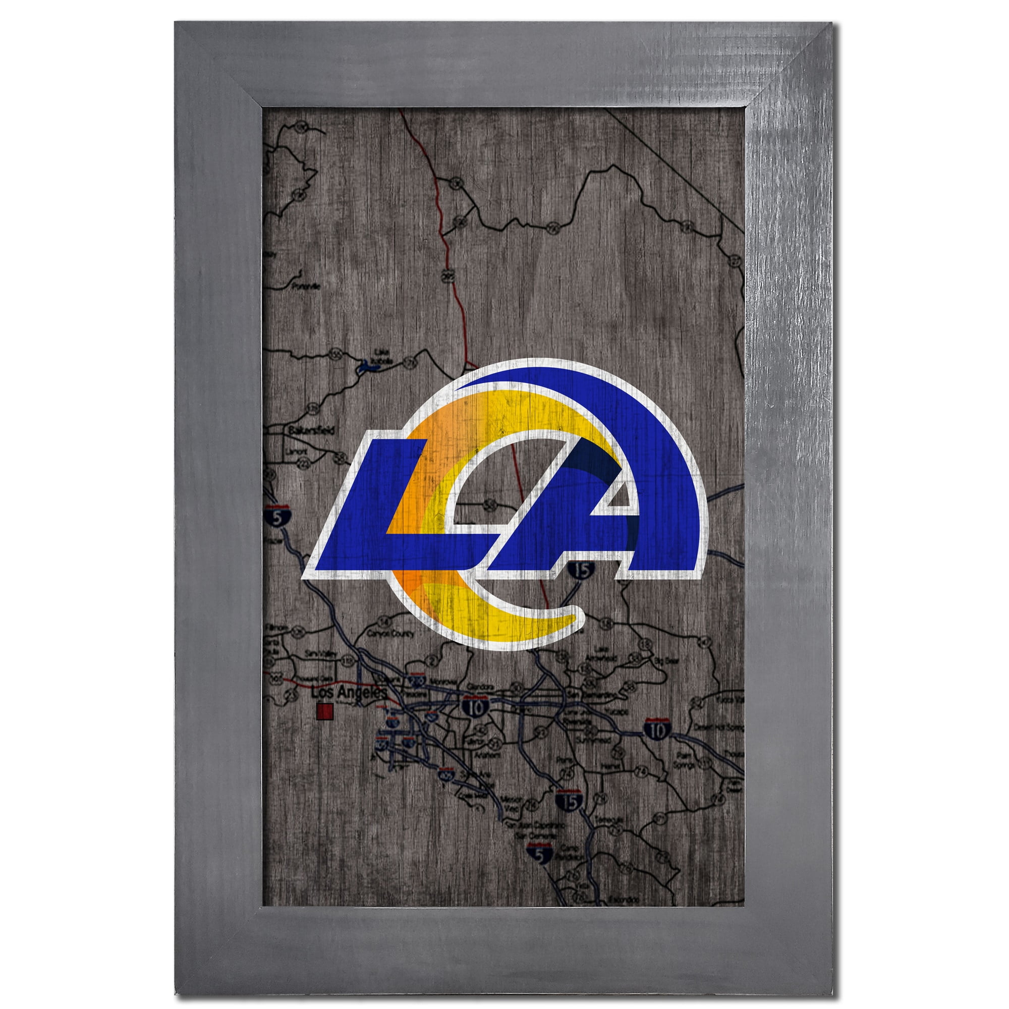 Los Angeles Rams 11'' x 19'' Framed Team City Map Sign - Walmart.com