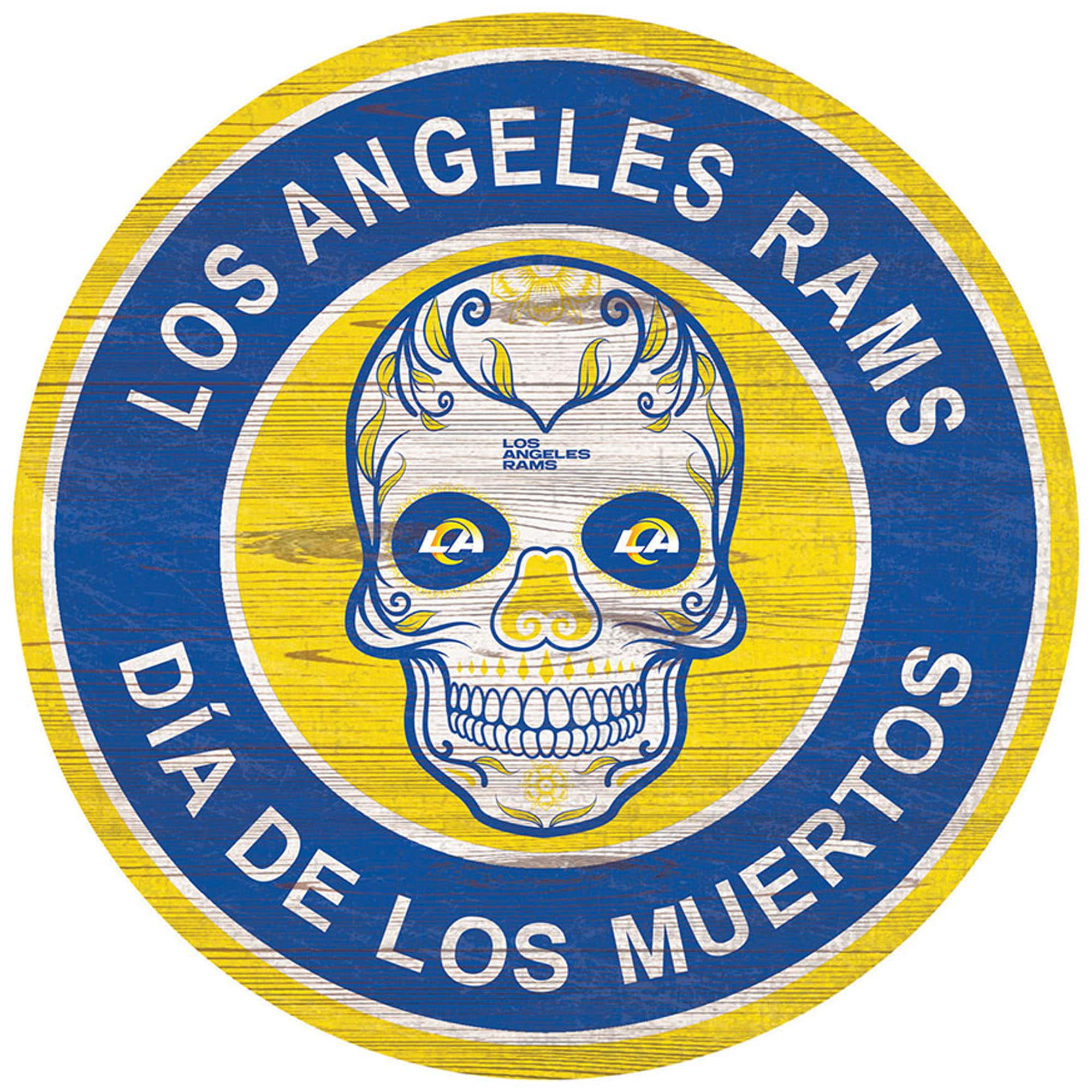 Los Angeles Rams 12'' Sugar Skull Circle Sign - Walmart.com